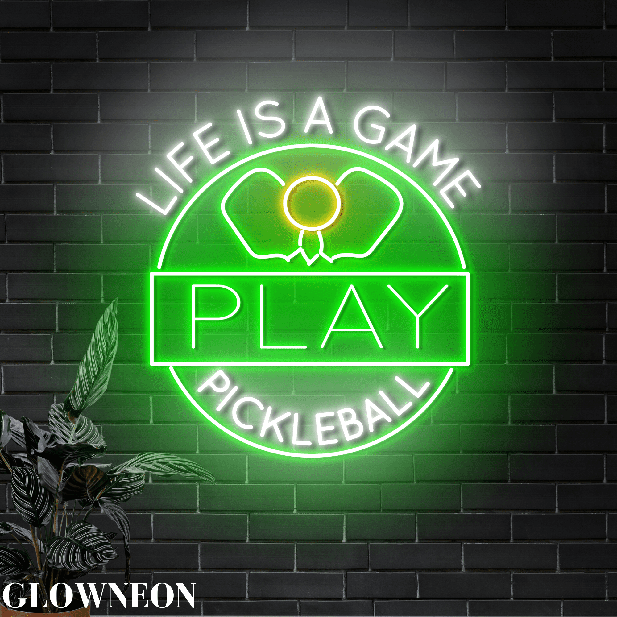 Glowneon Light Up Sport Shop With Life Is A Game Play Pickleball Neon ...