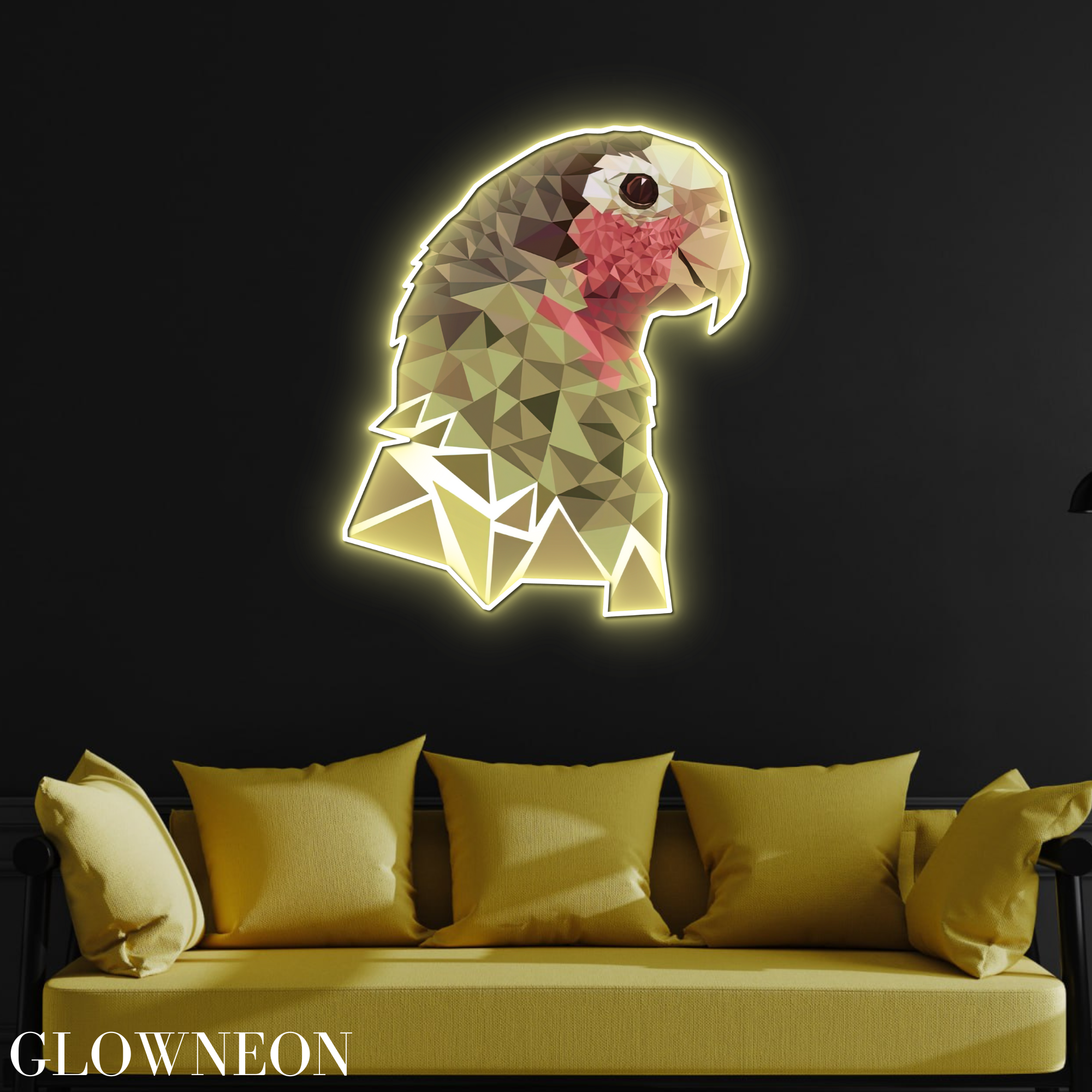 Glowneon Light Up Your Bird Shop With Parrot Geometric Neon Acrylic ...