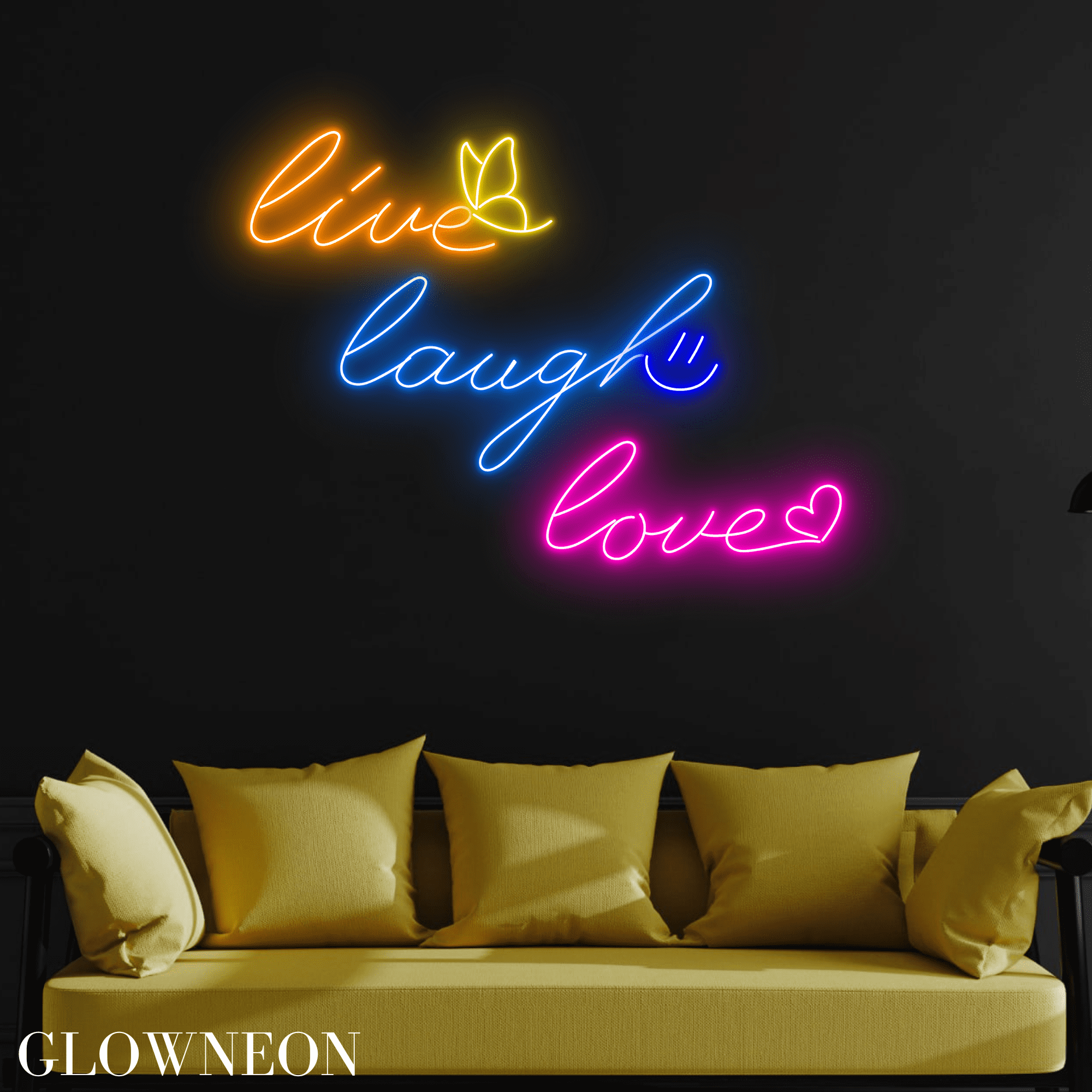 Glowneon Live Laugh Love Neon Signs, Inspirational Quotes Decoration ...