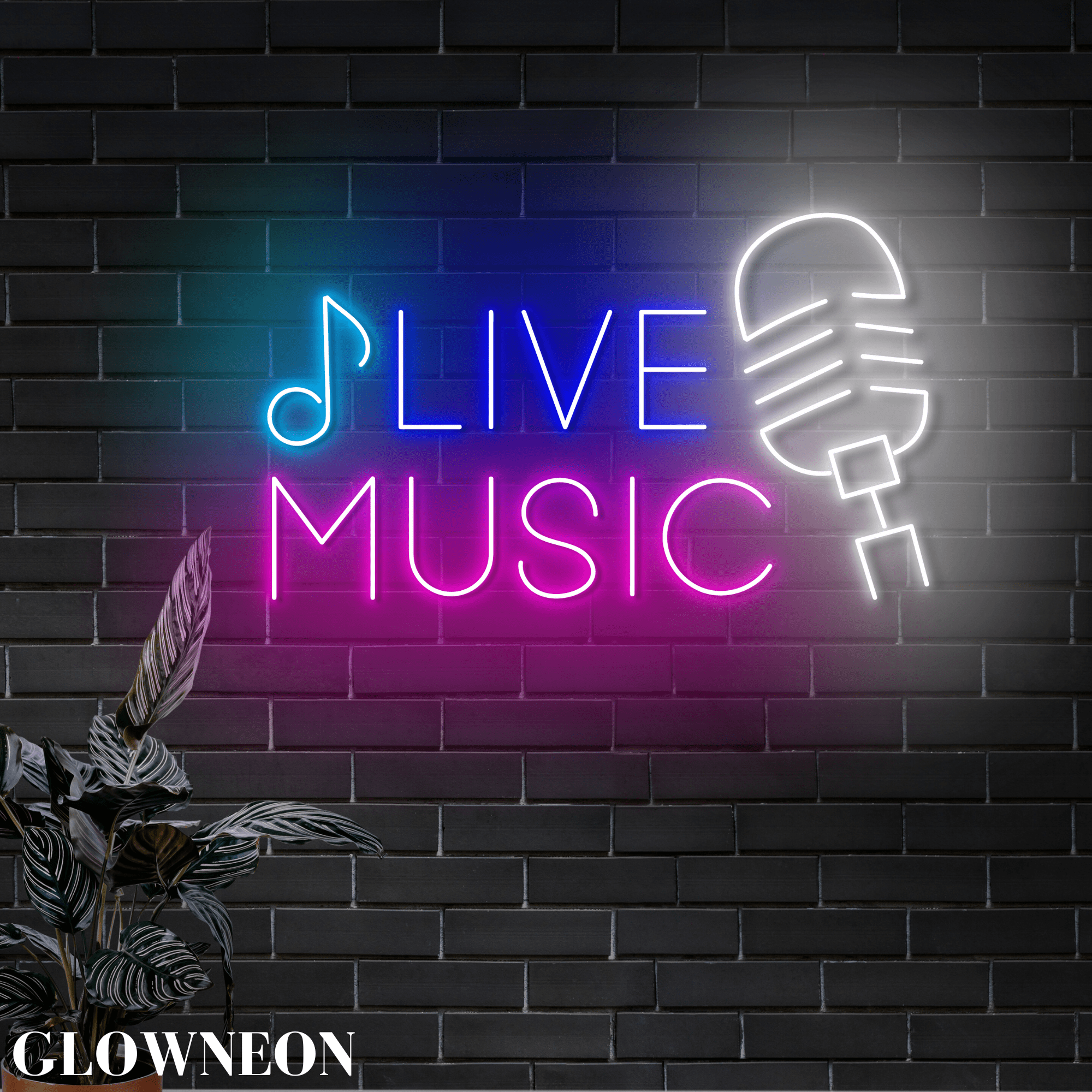 Glowneon Live Music Podcast Room Neon Wall Decor, Music Bar Pub Decor ...