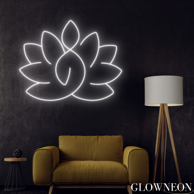 Glowneon Lotus Meditation Neon Sign, Lotus Led Sign, Yoga Led Decor ...