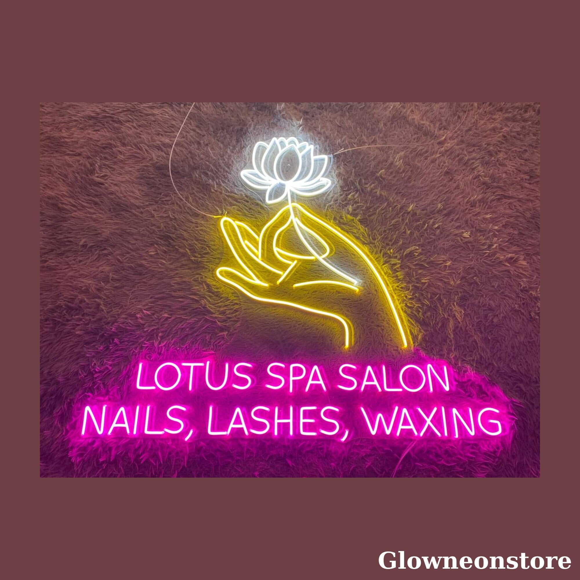 Glowneon Lotus Spa Salon Nail Lashes Waxing Neon Sign, Beauty Shop Led ...