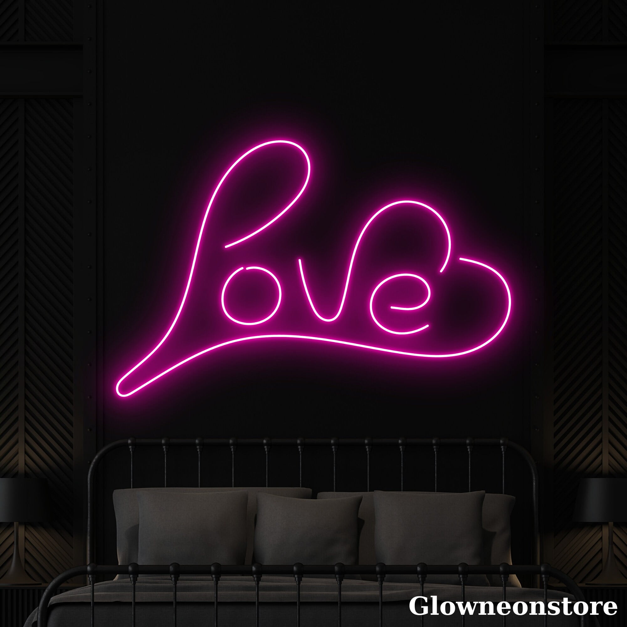 Glowneon Love Art Neon Sign, Love Graffiti Led Light, Handmade Love Led ...