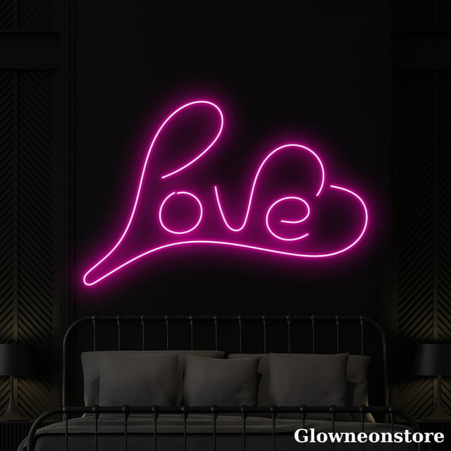 Glowneon Love Art Neon Sign, Love Graffiti Led Light, Handmade Love Led ...