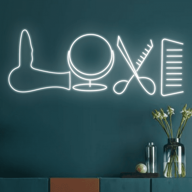 Glowneon Love Beauty Salon Neon Sign, Hair Salon Hair Spa Wall Decor ...