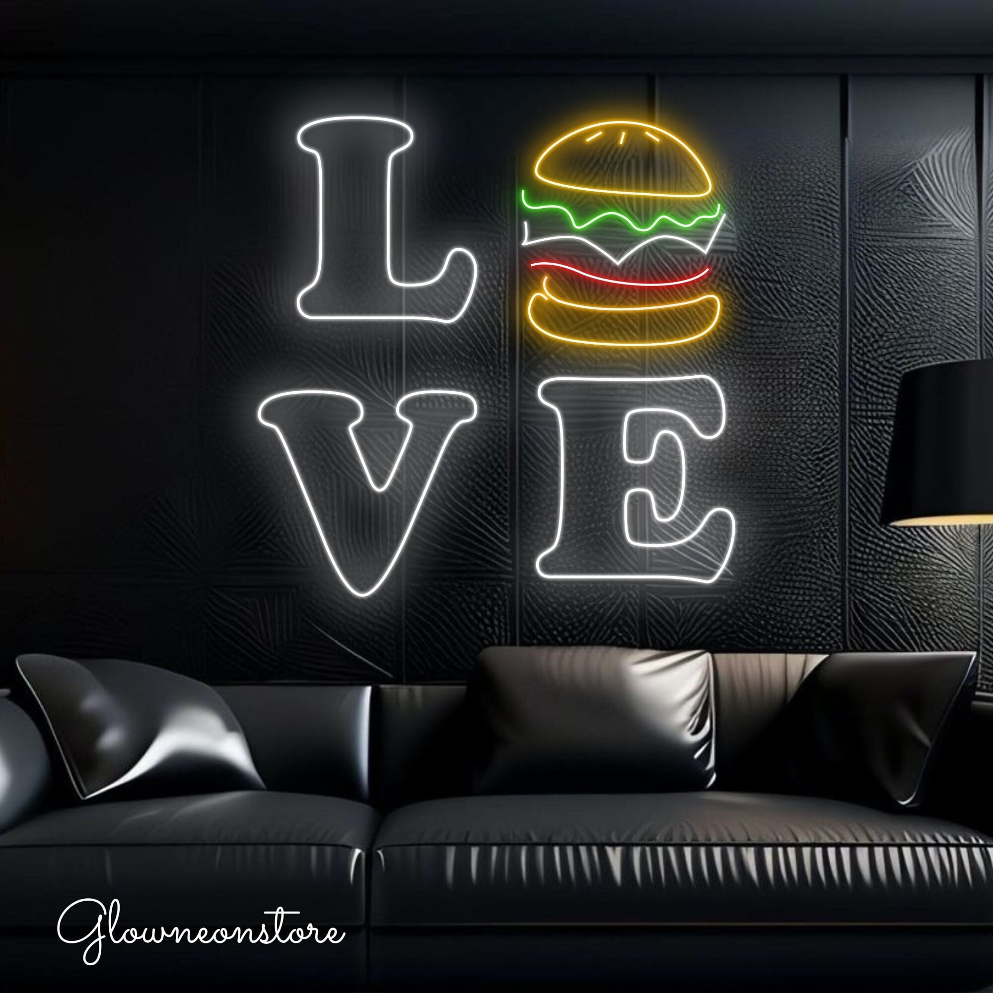 Glowneon Love Burger Neon Sign, Burger Decor Sign, Burger Neon Light ...