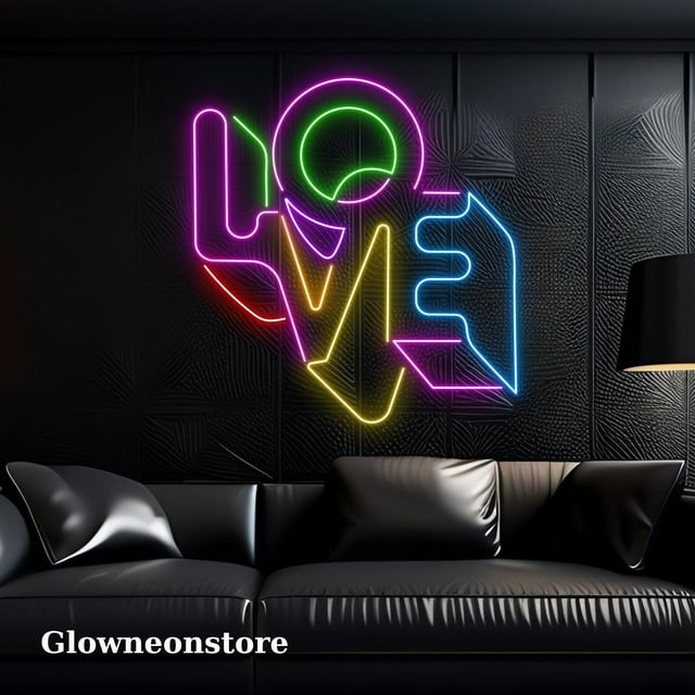 Glowneon Love Graffiti Neon Sign, Love Graffiti Led Light, Handmade ...