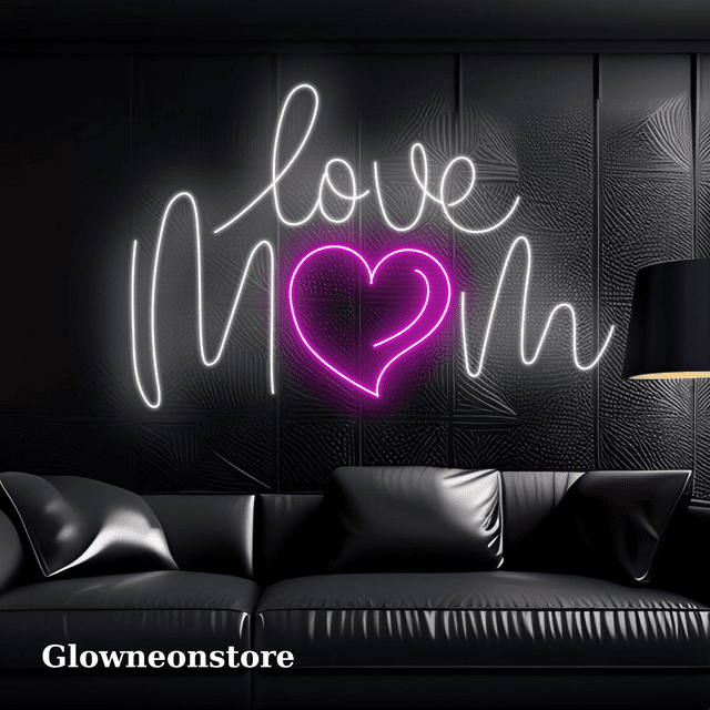 Glowneon Love Mom Neon Sign, Love Mom Letter Led Light Decoration ...