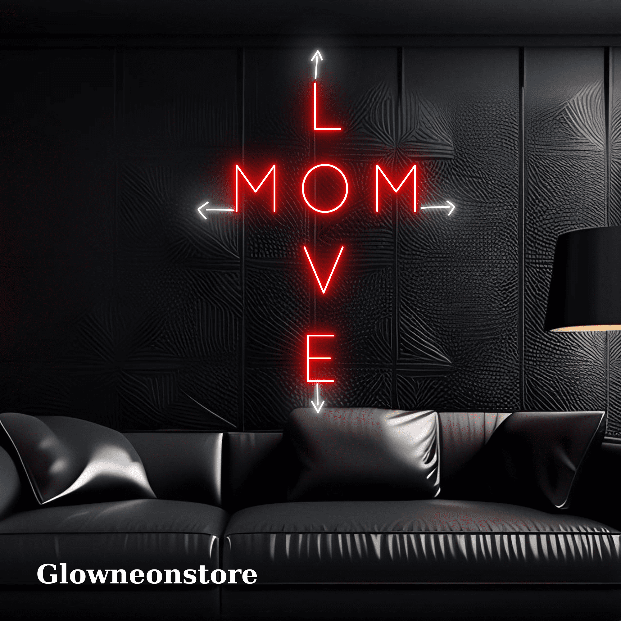 Glowneon Love Mom The Cross Neon Sign, Love Mom Gift Mother's Day Led ...