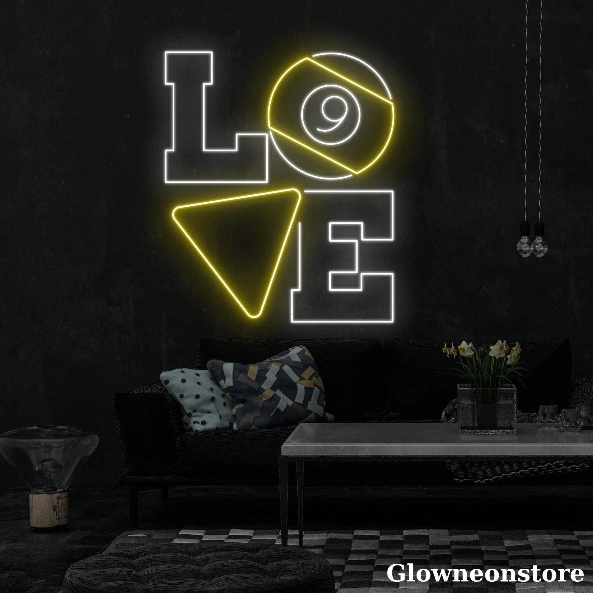 Glowneon Love Pool Neon Sign, Billiard Led Sign, Billiards Game Room ...