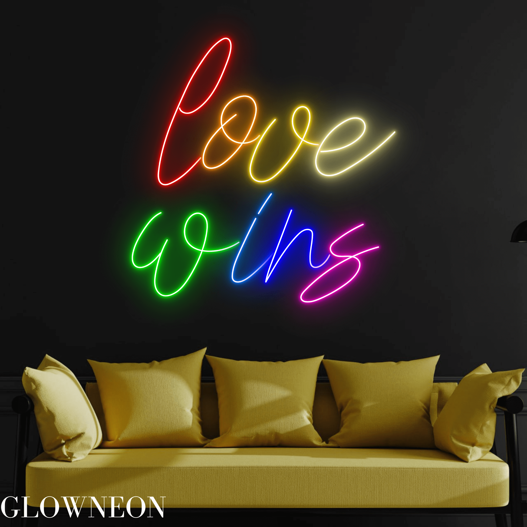 Glowneon Love Wins Neon Sign, LGBT Led Sign, Happy Pride Day Decor ...