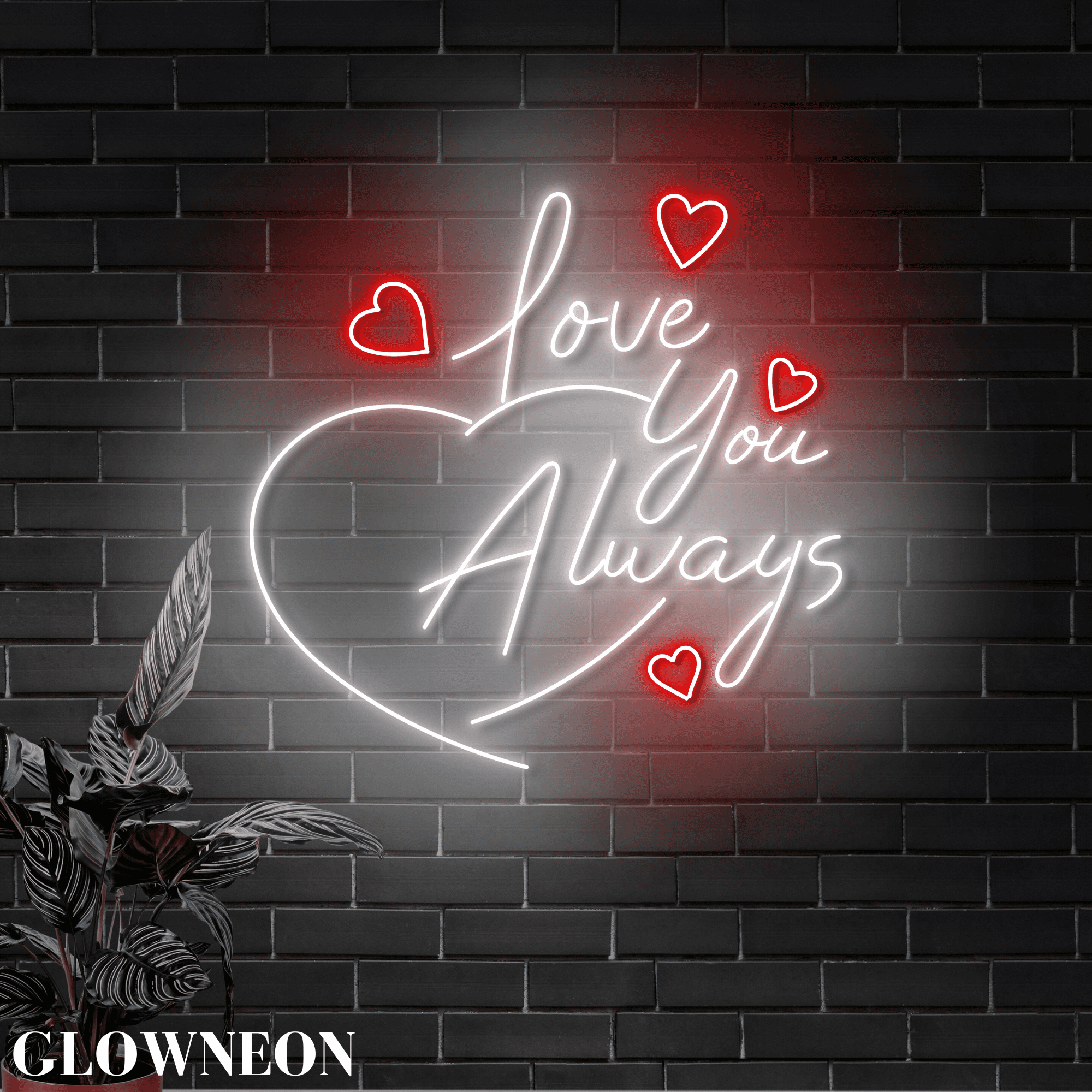 Glowneon Love You Always Neon Sign, Wedding Wall Art, Valentine Decor ...