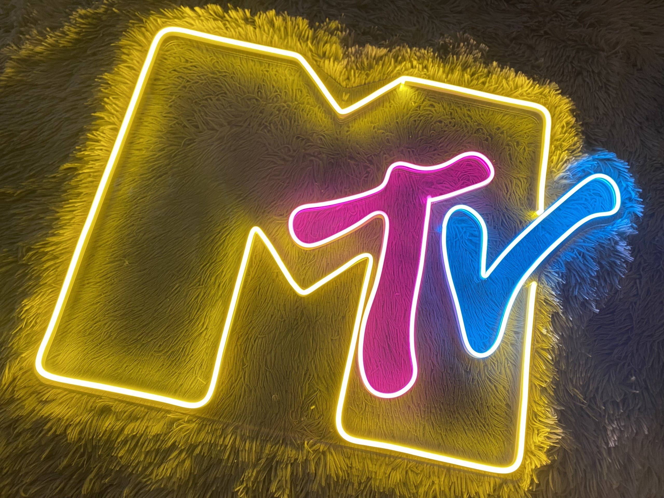 Glowneon MTV Neon Sign, Music Television Led Sign Decor - Walmart.com