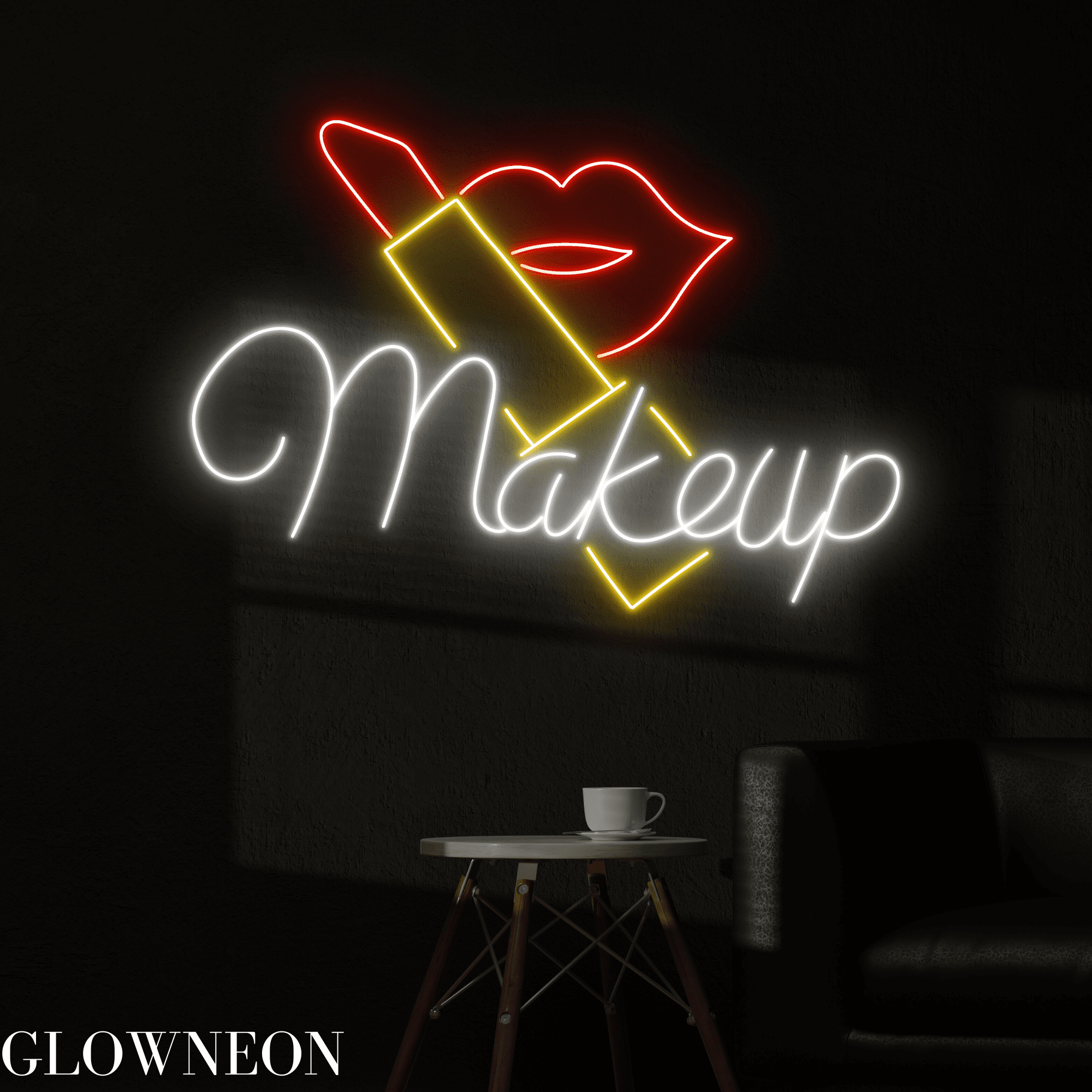 Glowneon Makeup Neon Sign, Makeup Room Led Sign, Beauty Club Decor ...