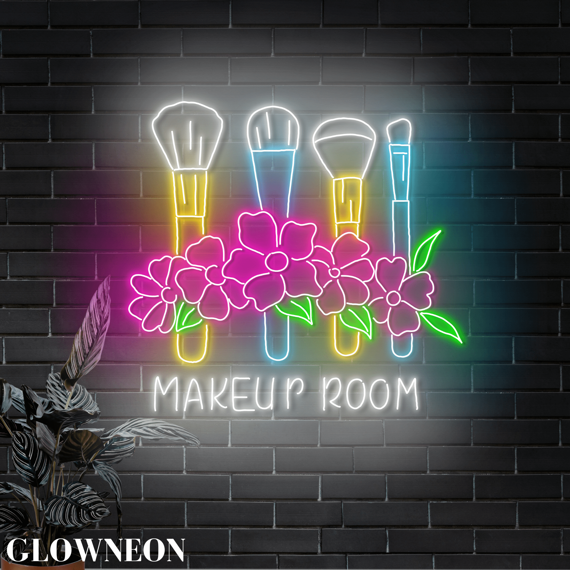 Glowneon Makeup Room Led Wall Art, Makeup Beauty Club Neon Wall Decor ...