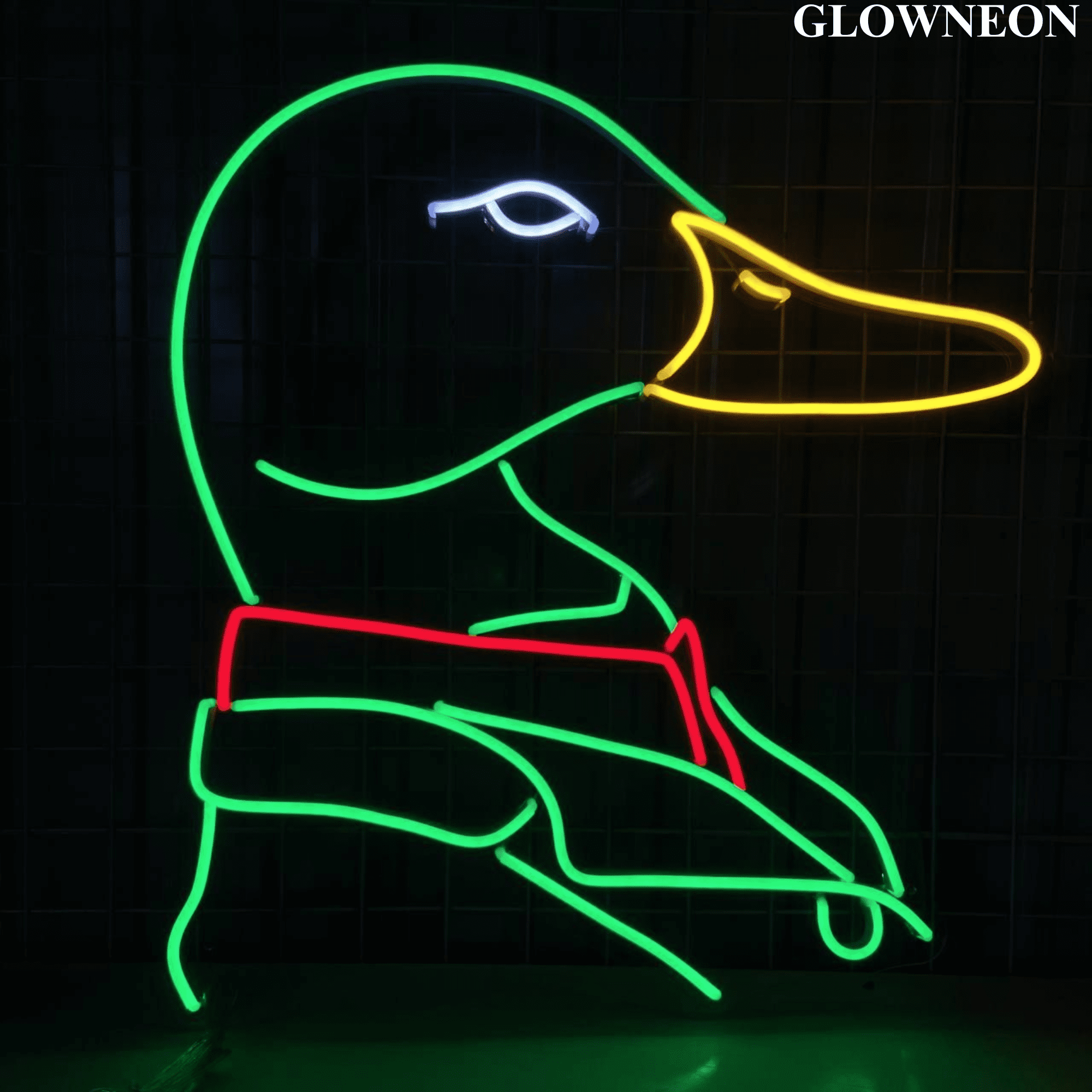 Glowneon Mallard Duck Gentleman Neon Sign, Duck Meat Shop Wall Decor ...