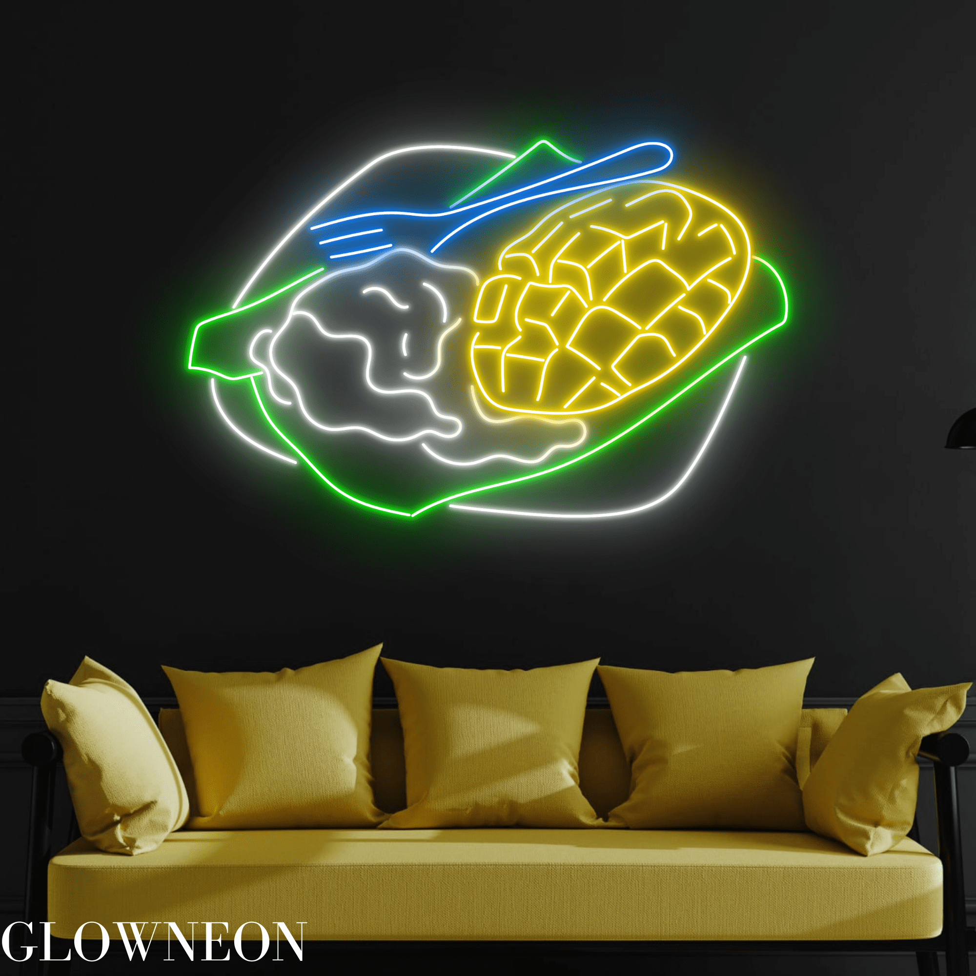 Glowneon Mango Sticky Rice Led Light, Thai Food Wall Art Neon Light ...