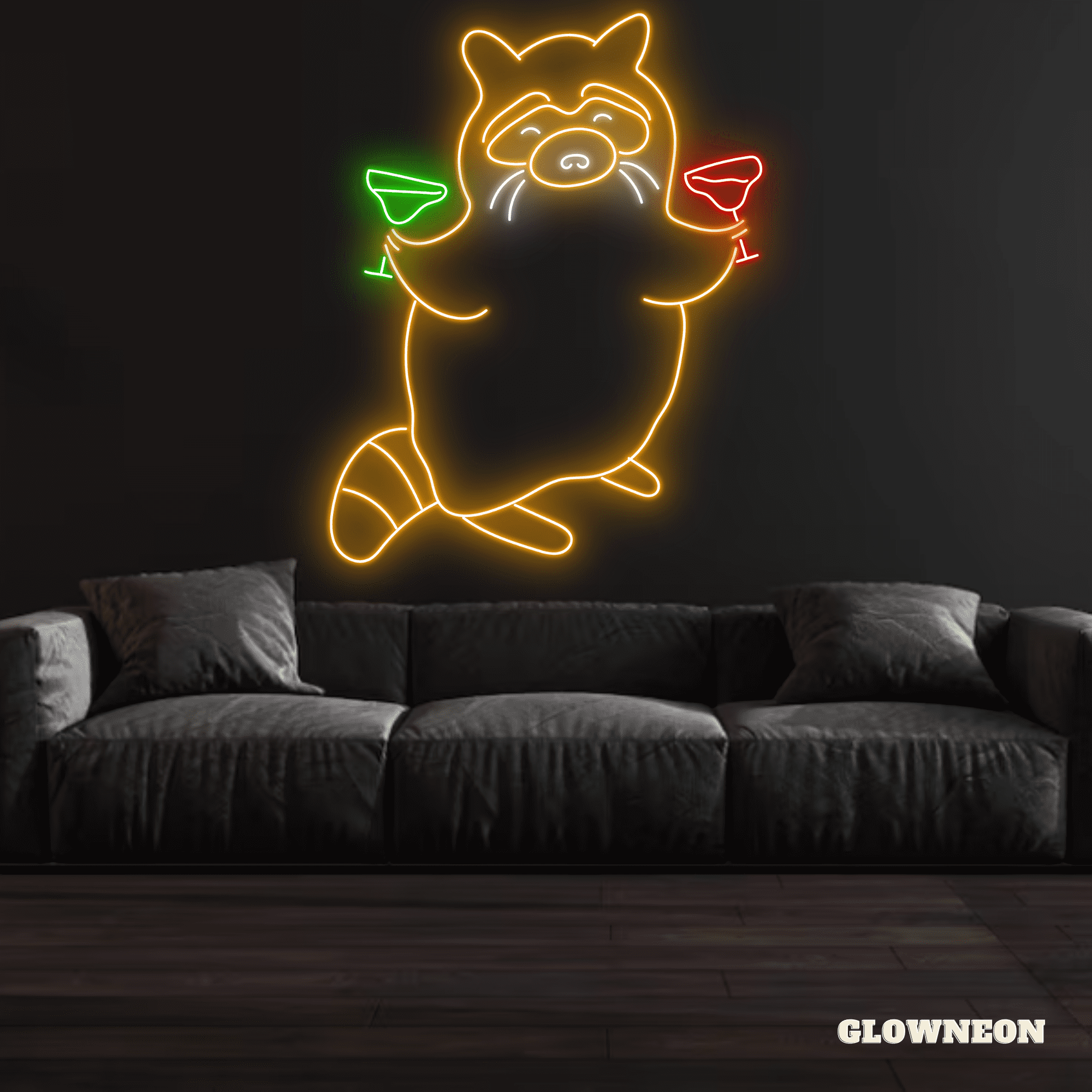 Glowneon Margarita Raccoon Neon Sign, Bar Decor, Raccoon Sign - Walmart.com