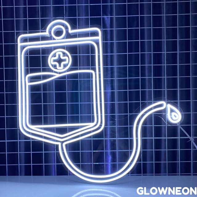 Glowneon Medical Blood Bag Neon Sign, Blood Bag Hospital Wall Led Art ...