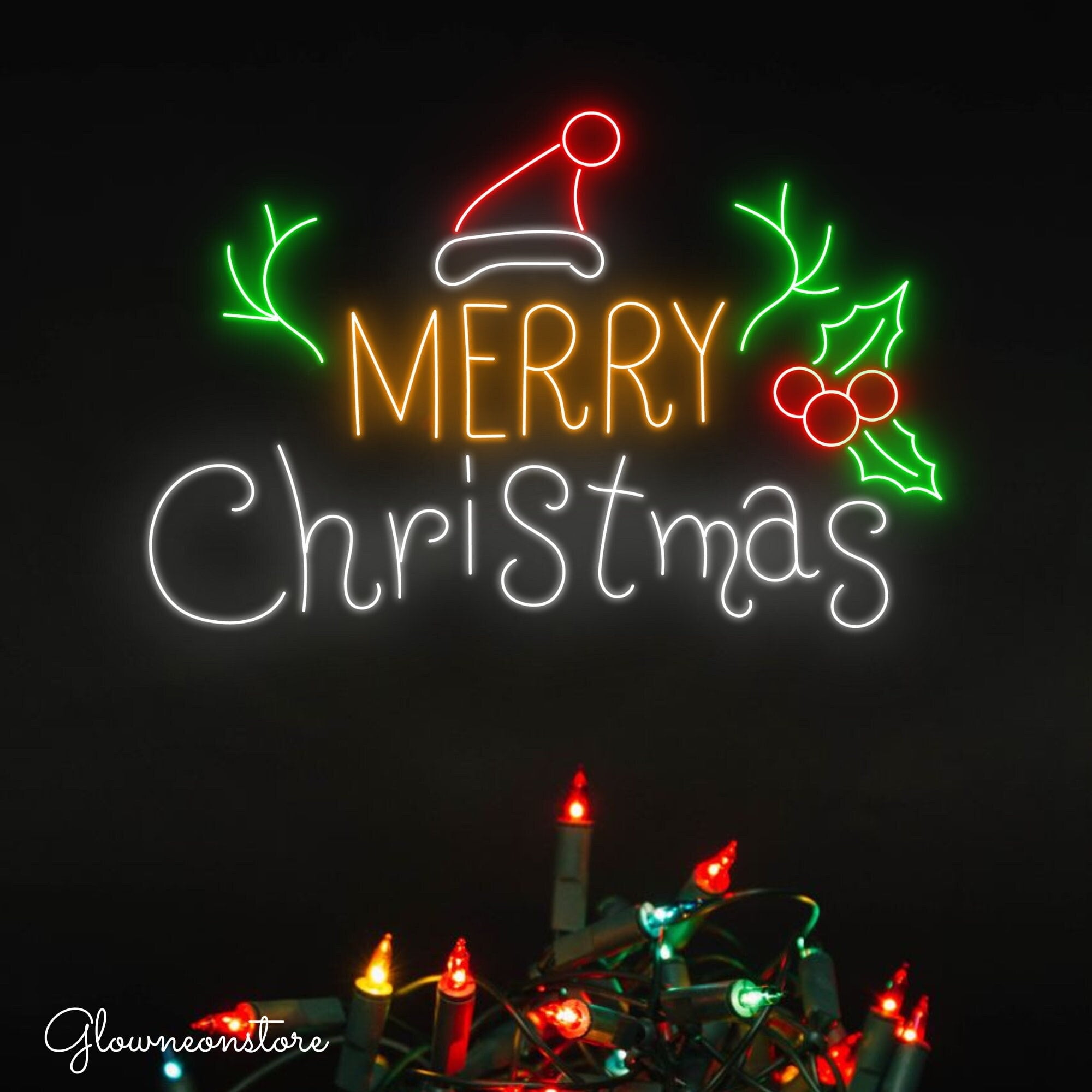 Glowneon Merry Christmas Neon Sign, Merry Christmas Led Sign, Christmas ...