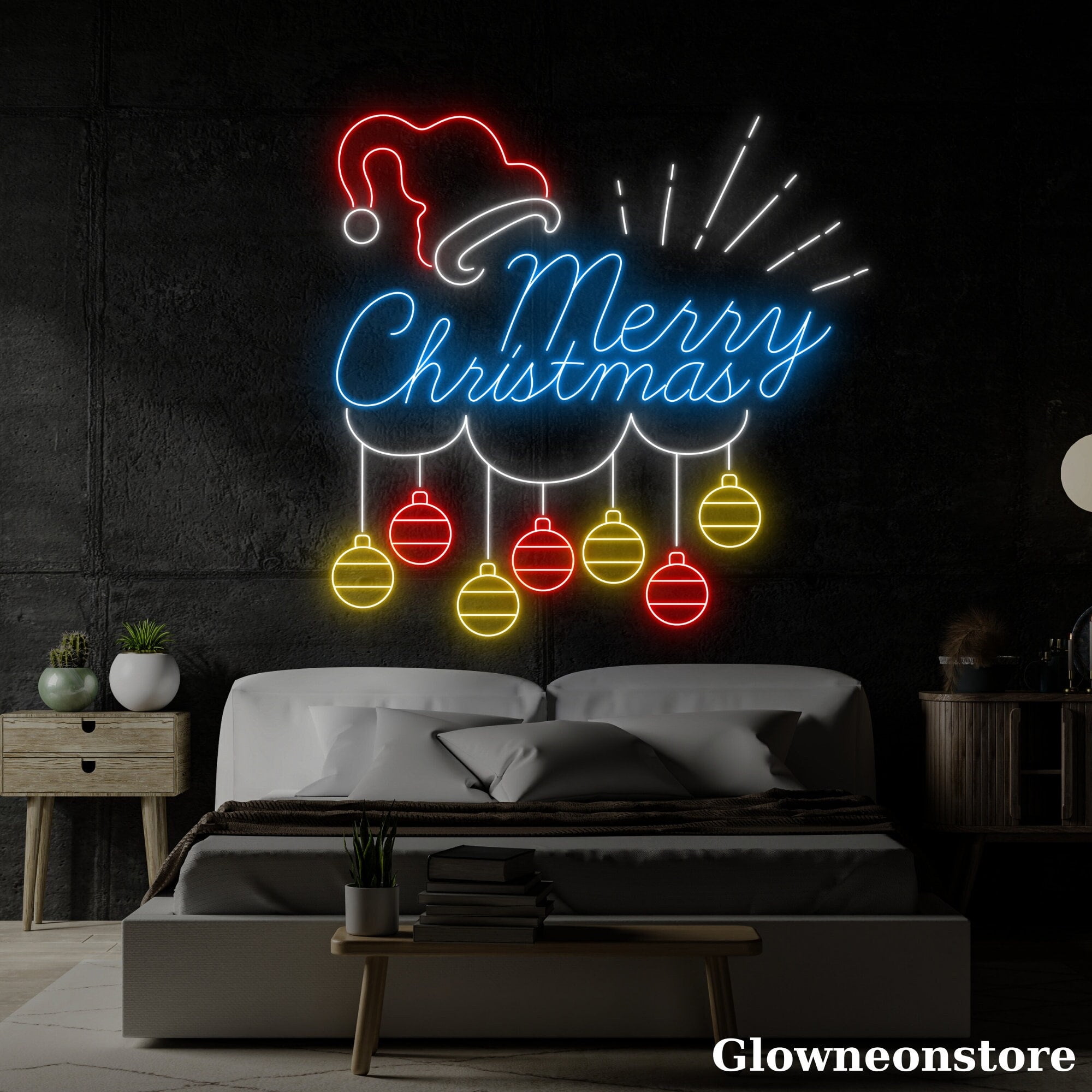 Glowneon Merry Christmas Neon Sign, Merry Christmas Led Sign, Custom ...
