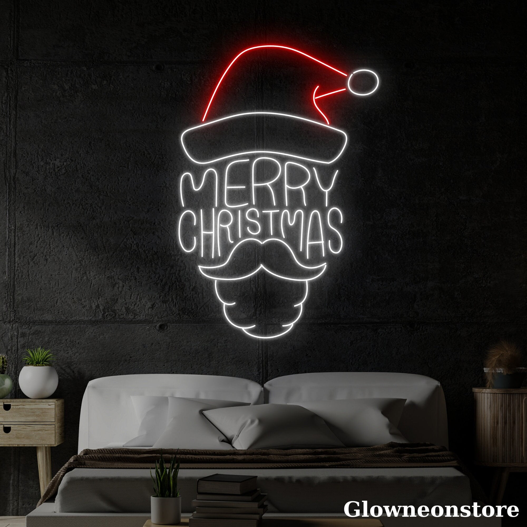 Glowneon Merry Christmas Neon Sign, Merry Christmas Led Sign, Custom ...