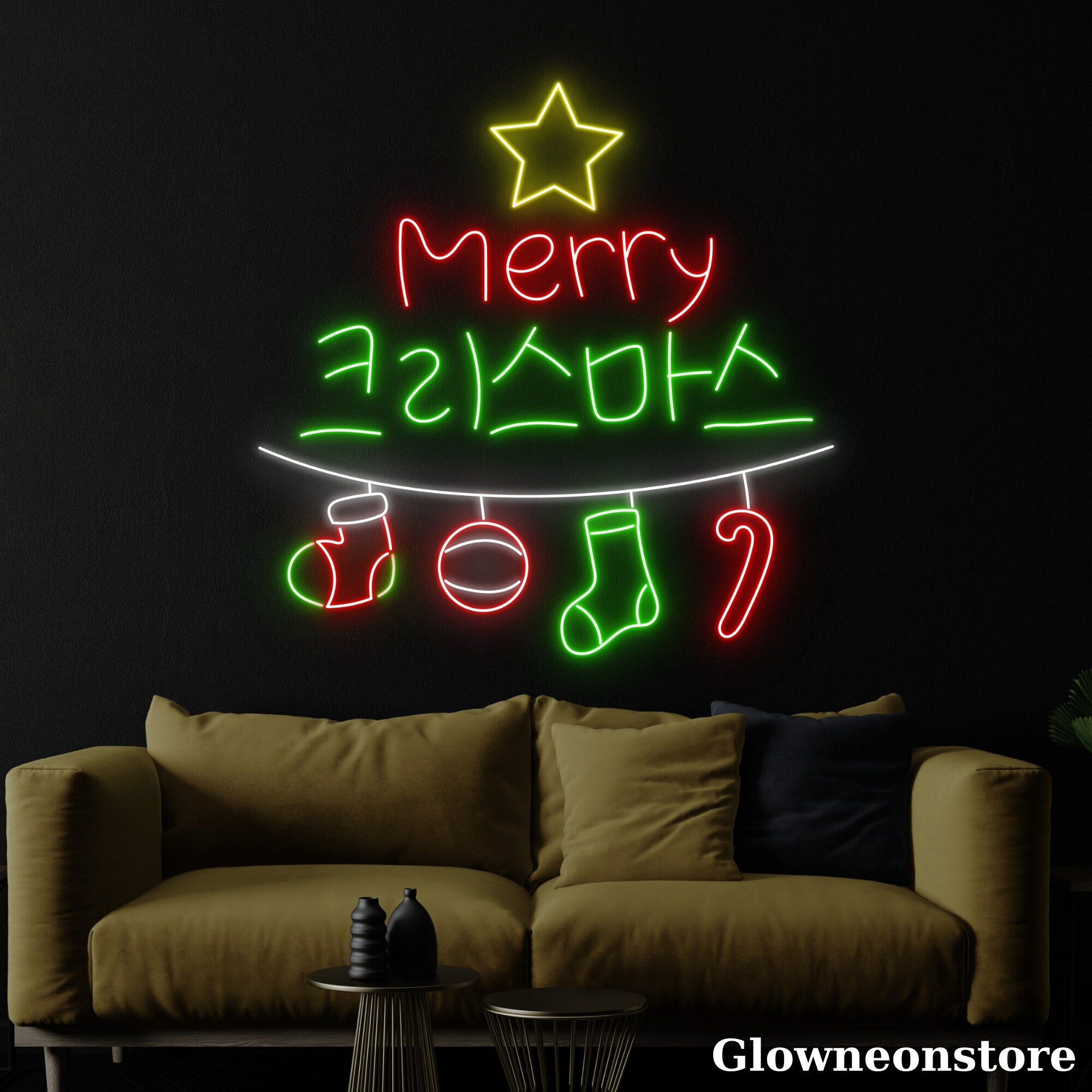 Glowneon Merry 크리스마스 Neon Sign, 메리 Christmas Led Sign, Christmas ...