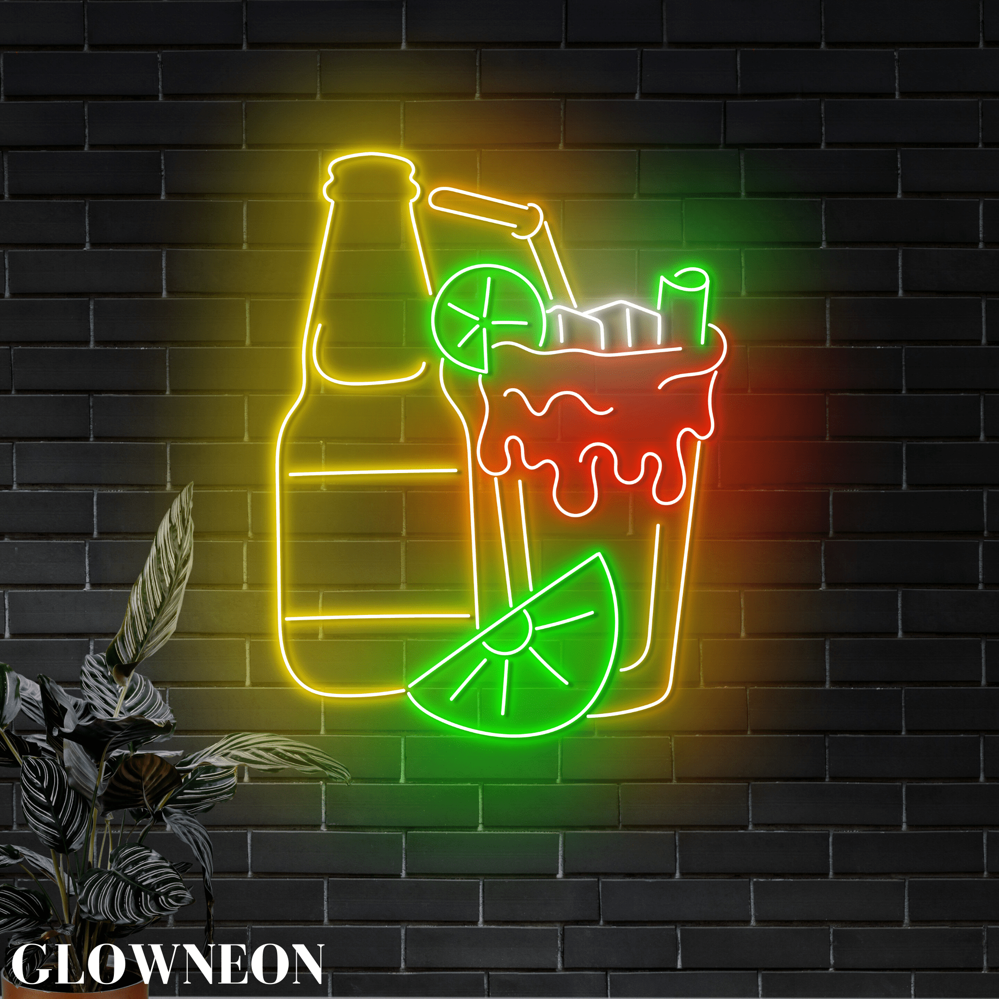 Glowneon Mexican Michelada Cocktail Neon Sign, Cocktail Bar Wall Art ...