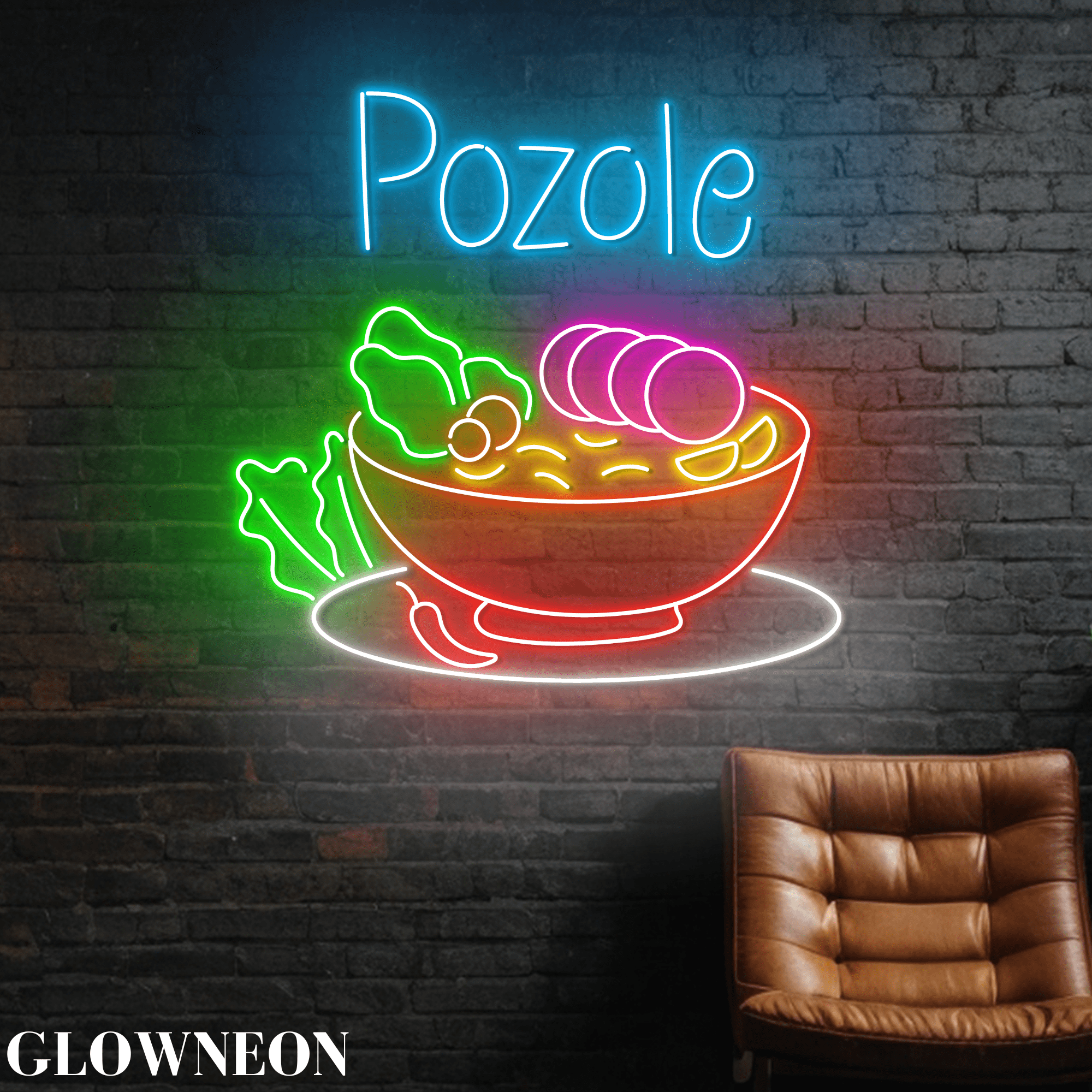 Glowneon Mexico Pozole Restaurant Neon Wall Hanging, Pozole Led Light ...