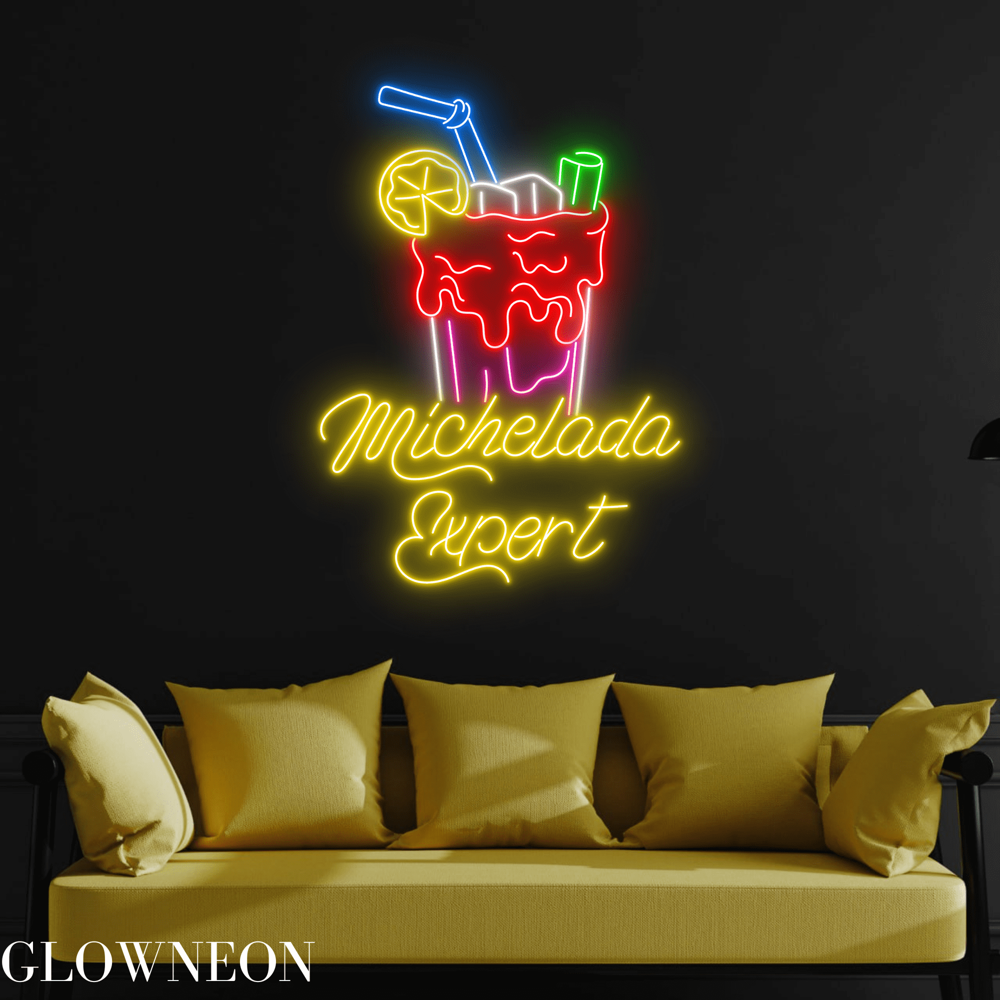 Glowneon Michelada Expert Neon Sign, Michelada Cocktails Bar Led Sign ...