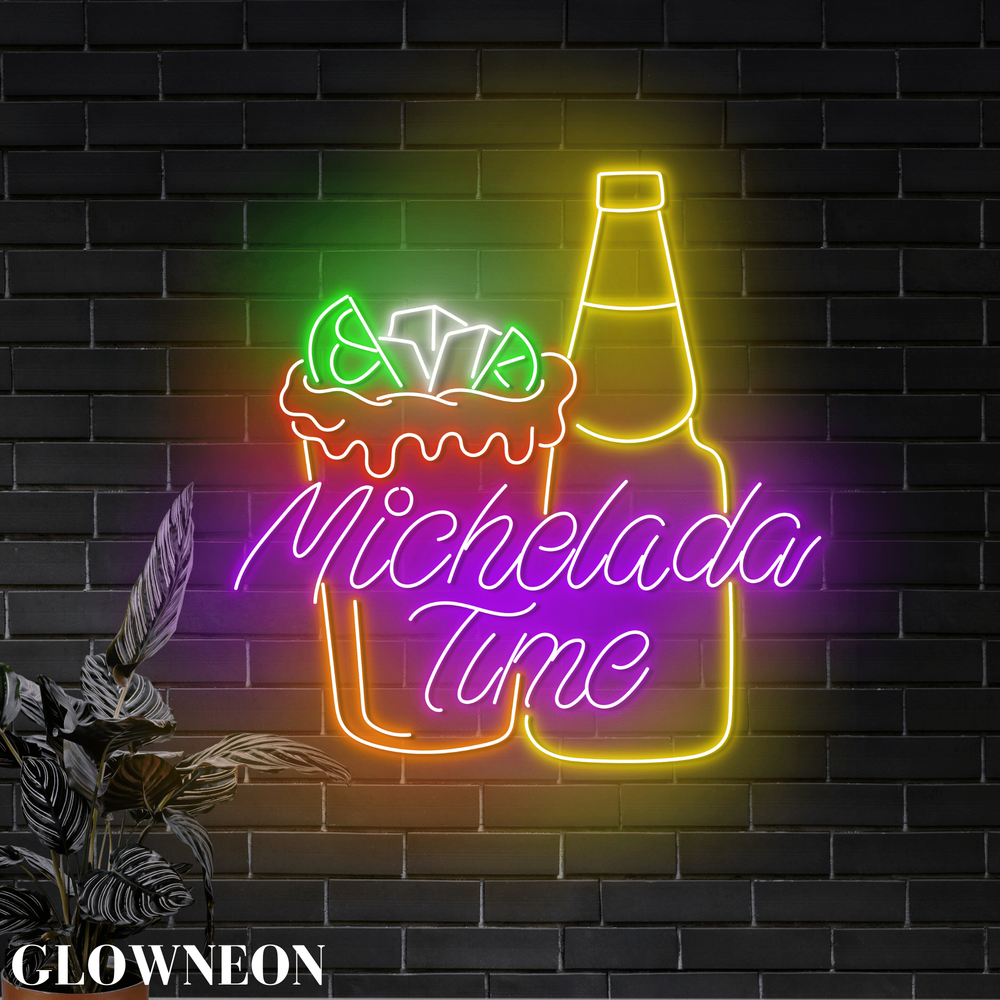 Glowneon Michelada Time Neon Lights, Mexican Michelada Cocktail Decor ...
