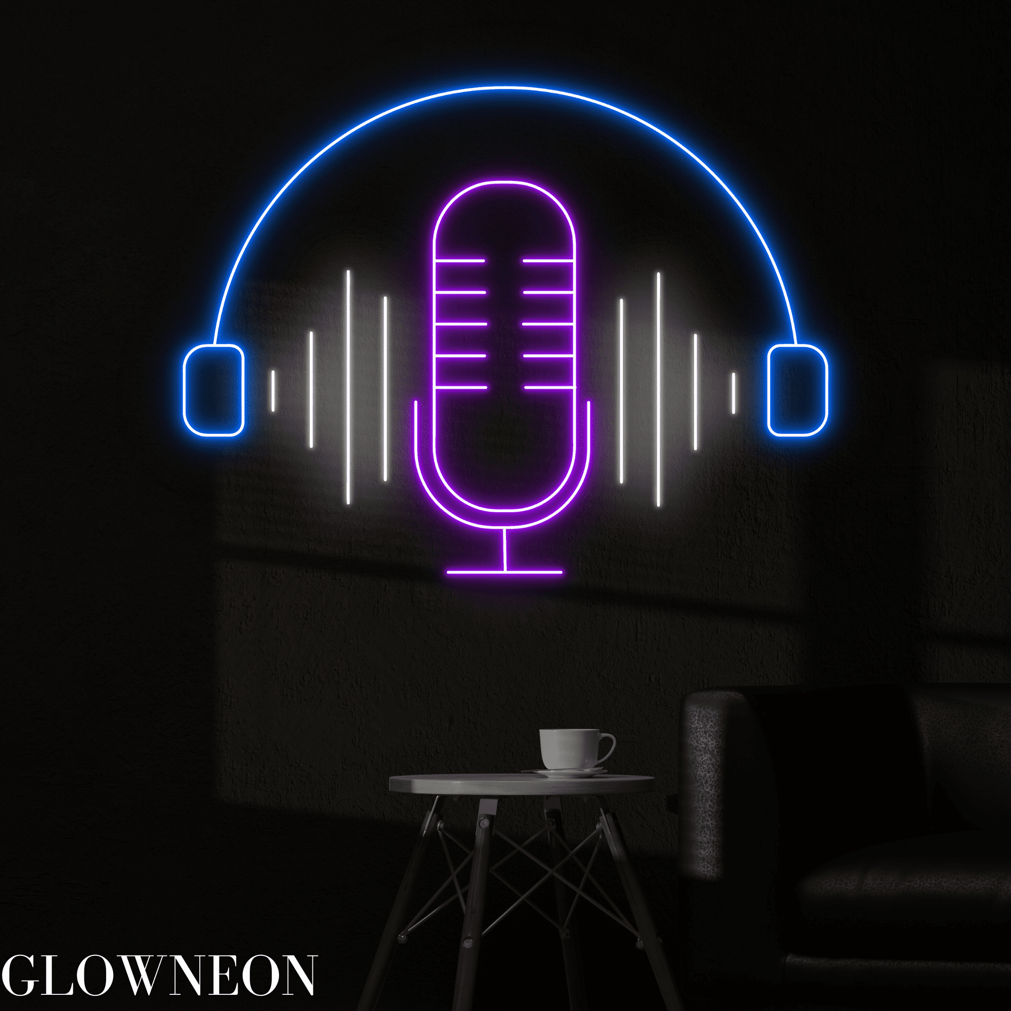 Glowneon Micro Headphone Neon Sign, Micro Headphone Shop Led Sign ...