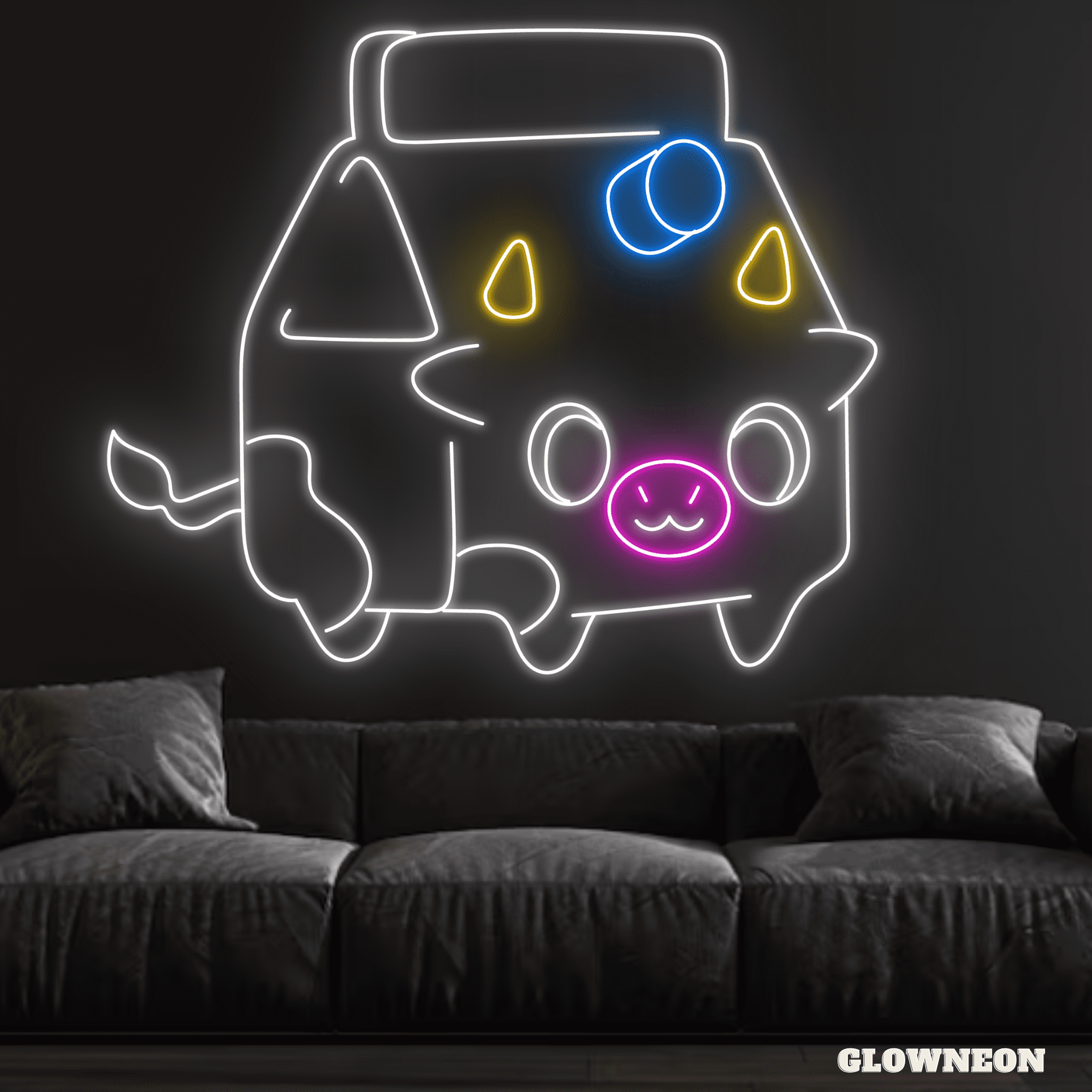 Glowneon Milk Cow Neon Sign, Farmhouse Decor, Gifts for Farmers ...