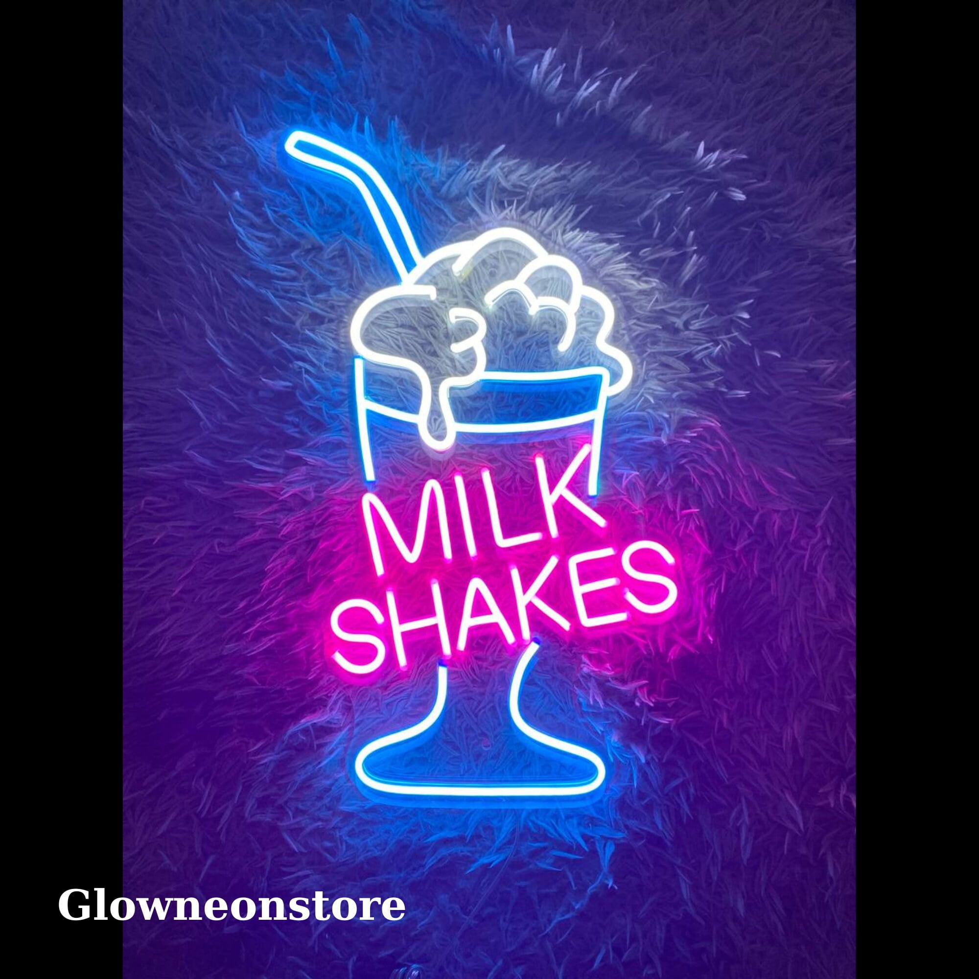 Glowneon Milk Shakes Neon Sign, Milk Shakes Led Sign, Open Welcome Milk ...