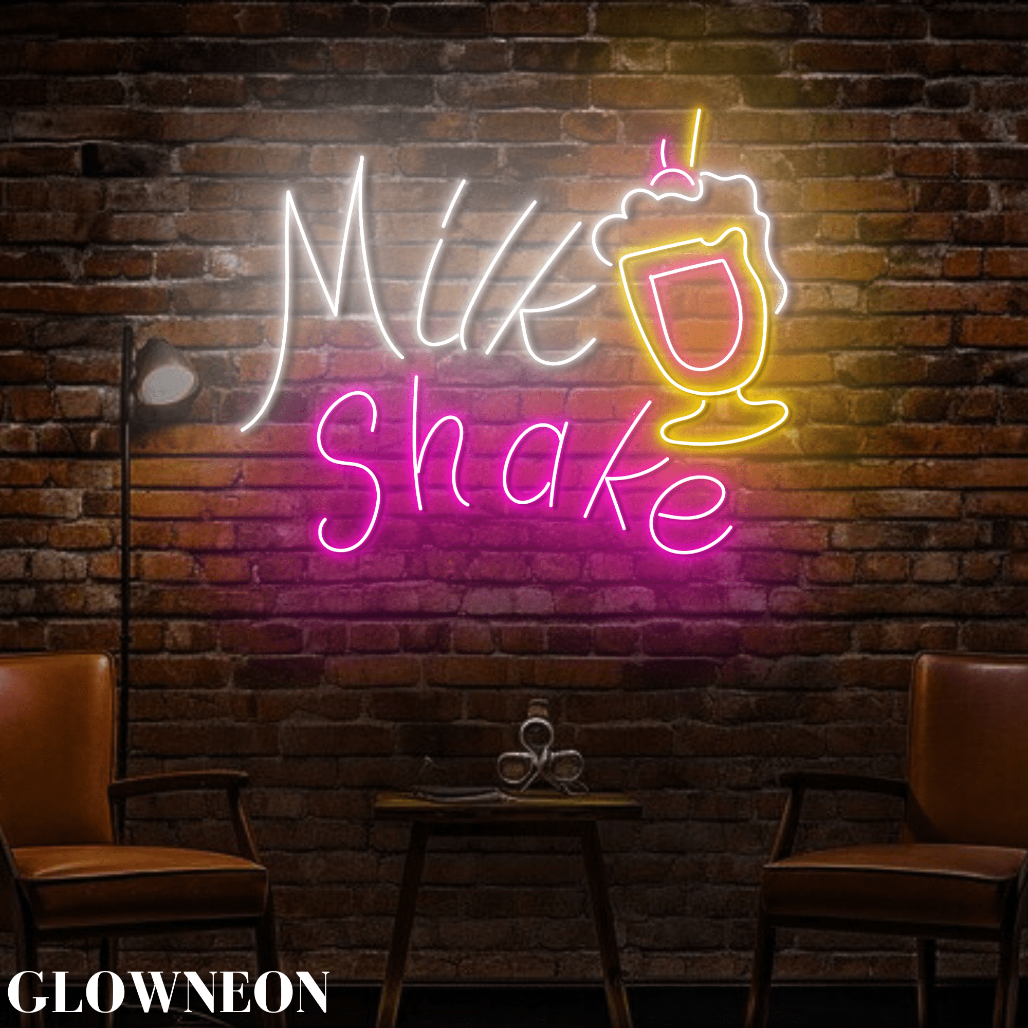 Glowneon Milkshake Neon Sign, Milkshake Ice Cream Shop Led Wall Decor ...
