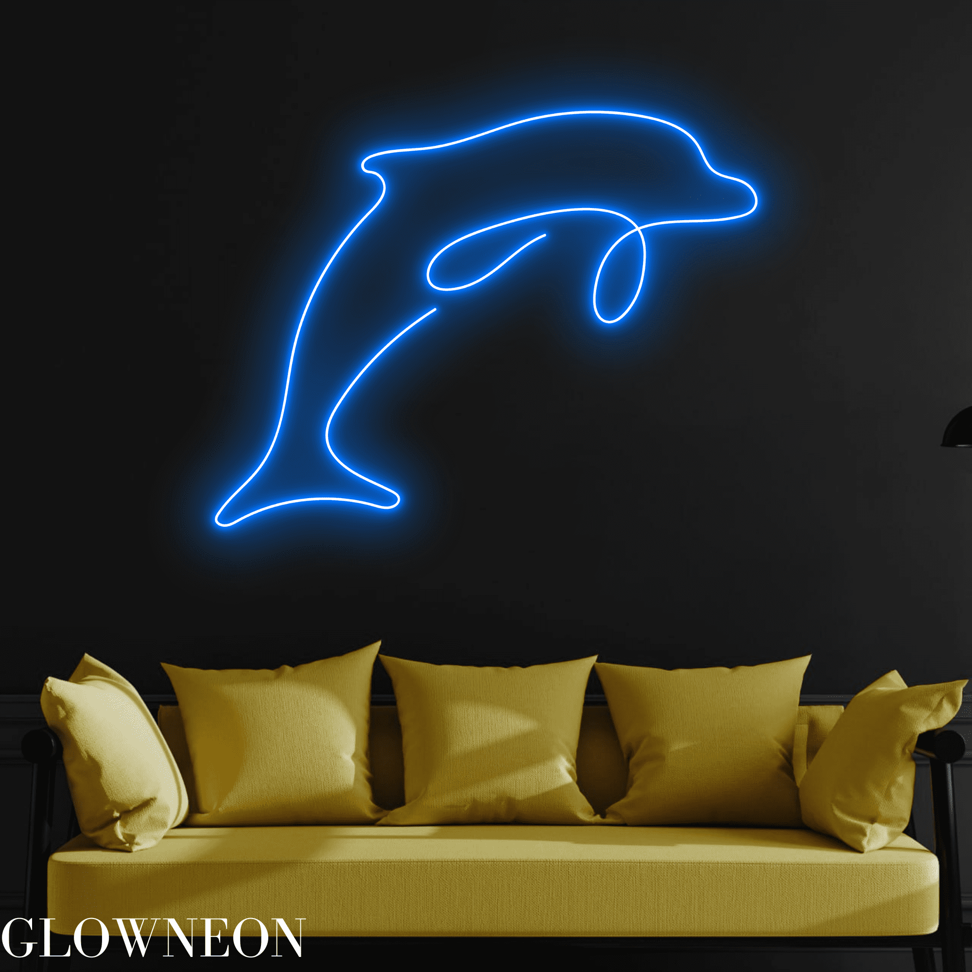 Glowneon Minimalist Dolphin Neon Sign, Dolphin Led Sign, Gift For Kid ...
