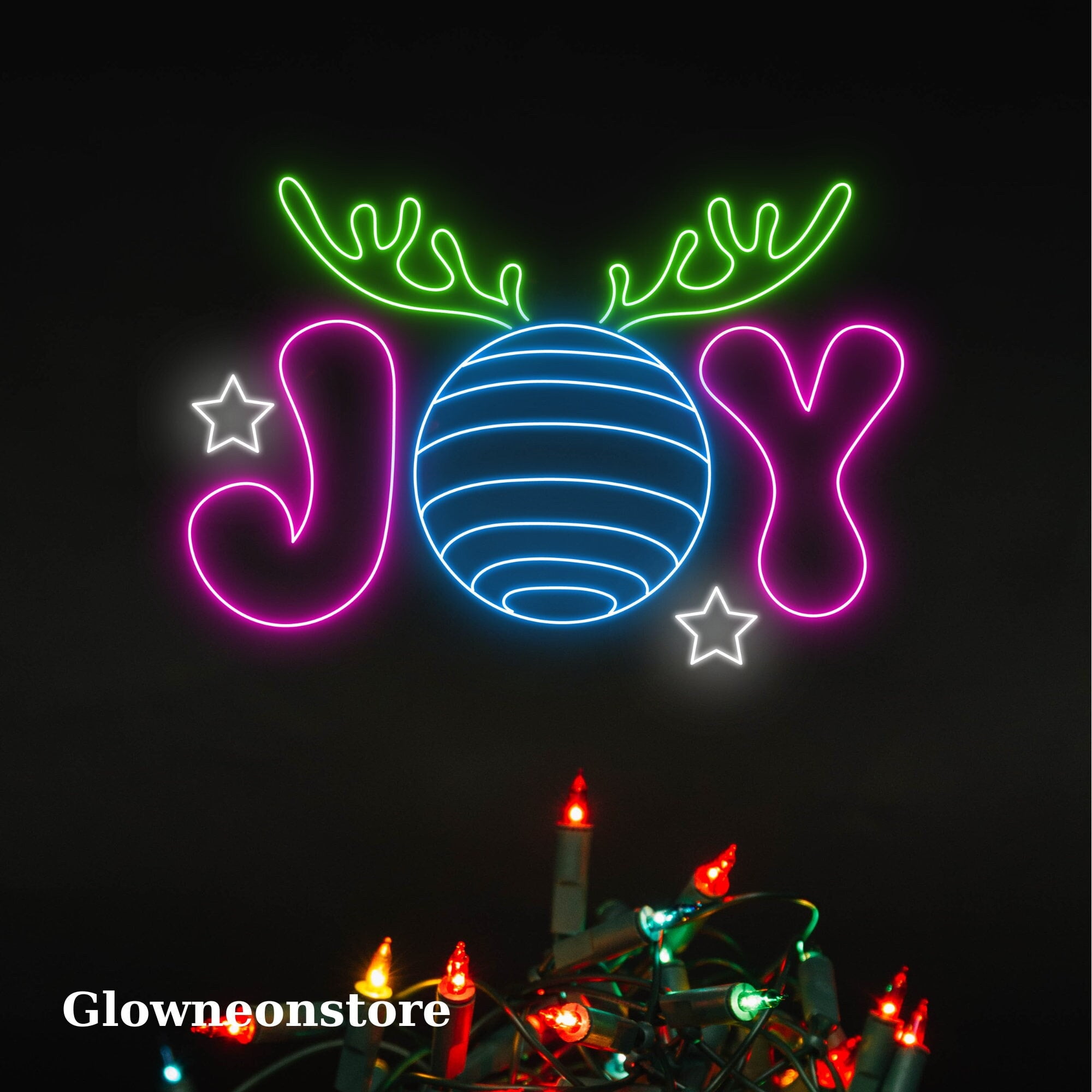 Glowneon Mirror Ball Neon Sign, Disco Ball Joy Neon Sign, Disco Ball ...