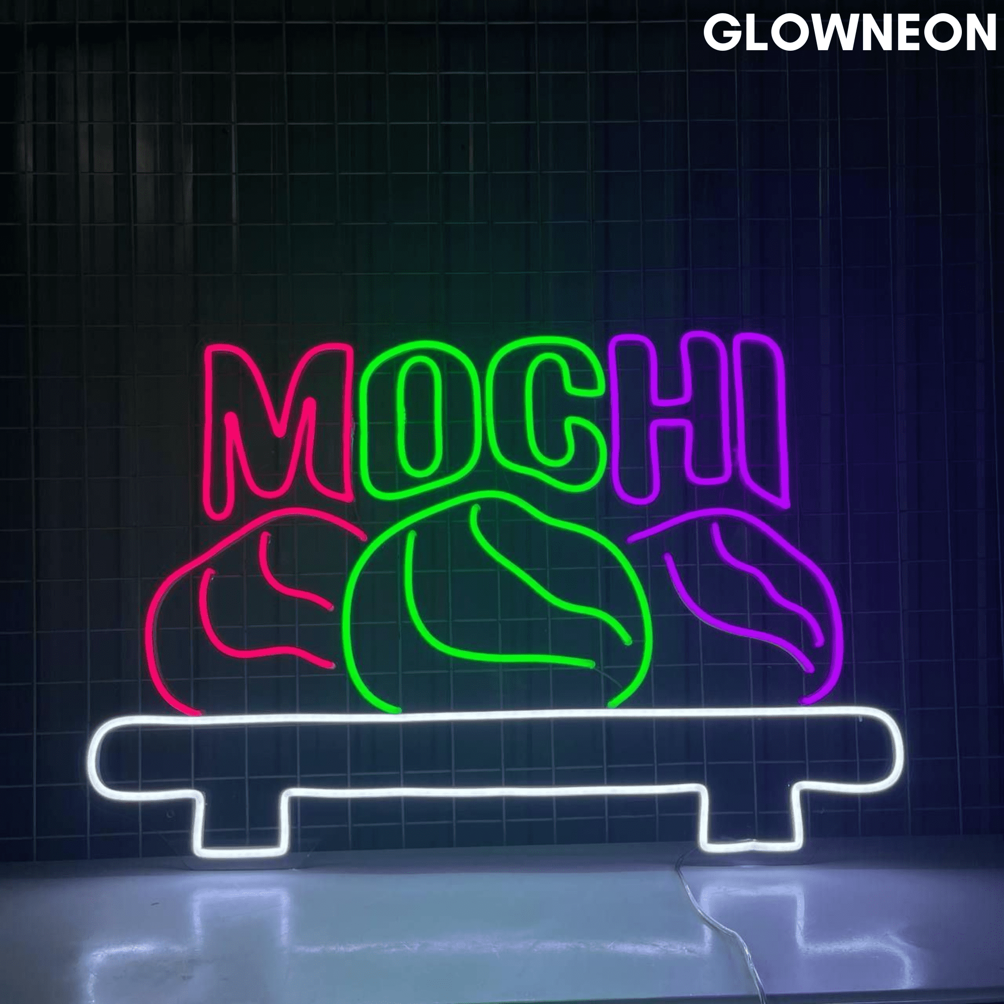 Glowneon Mochi Neon Sign, Mochi Cake Led Sign, Japanese Mochi Decor ...