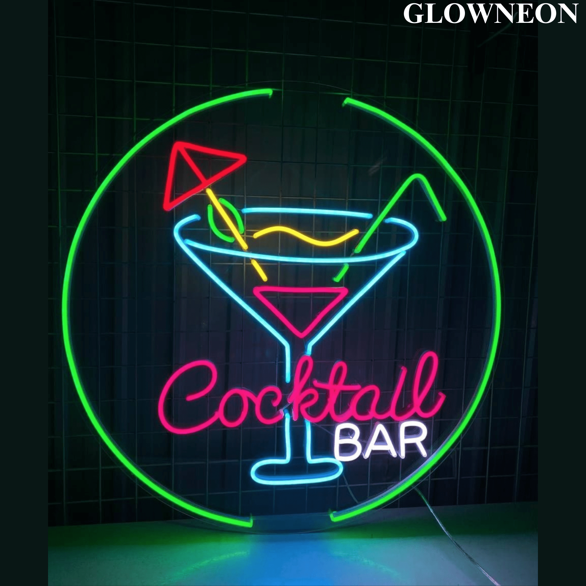 Glowneon Modern Cocktail Bar Signboard, Cocktail Bar Neon Led Light ...