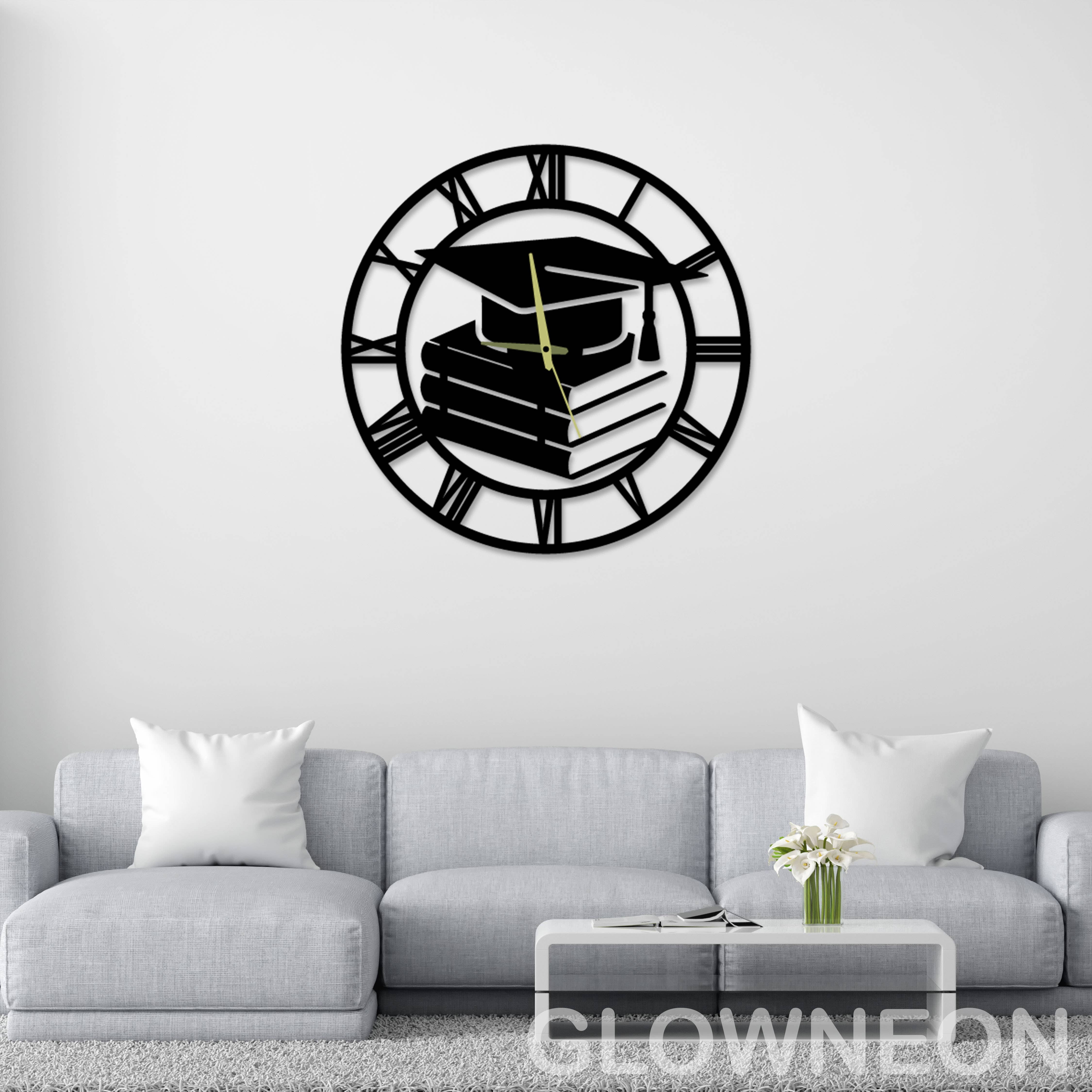 Glowneon Modern Professor Large Wall Clock, College Professor Gifts ...