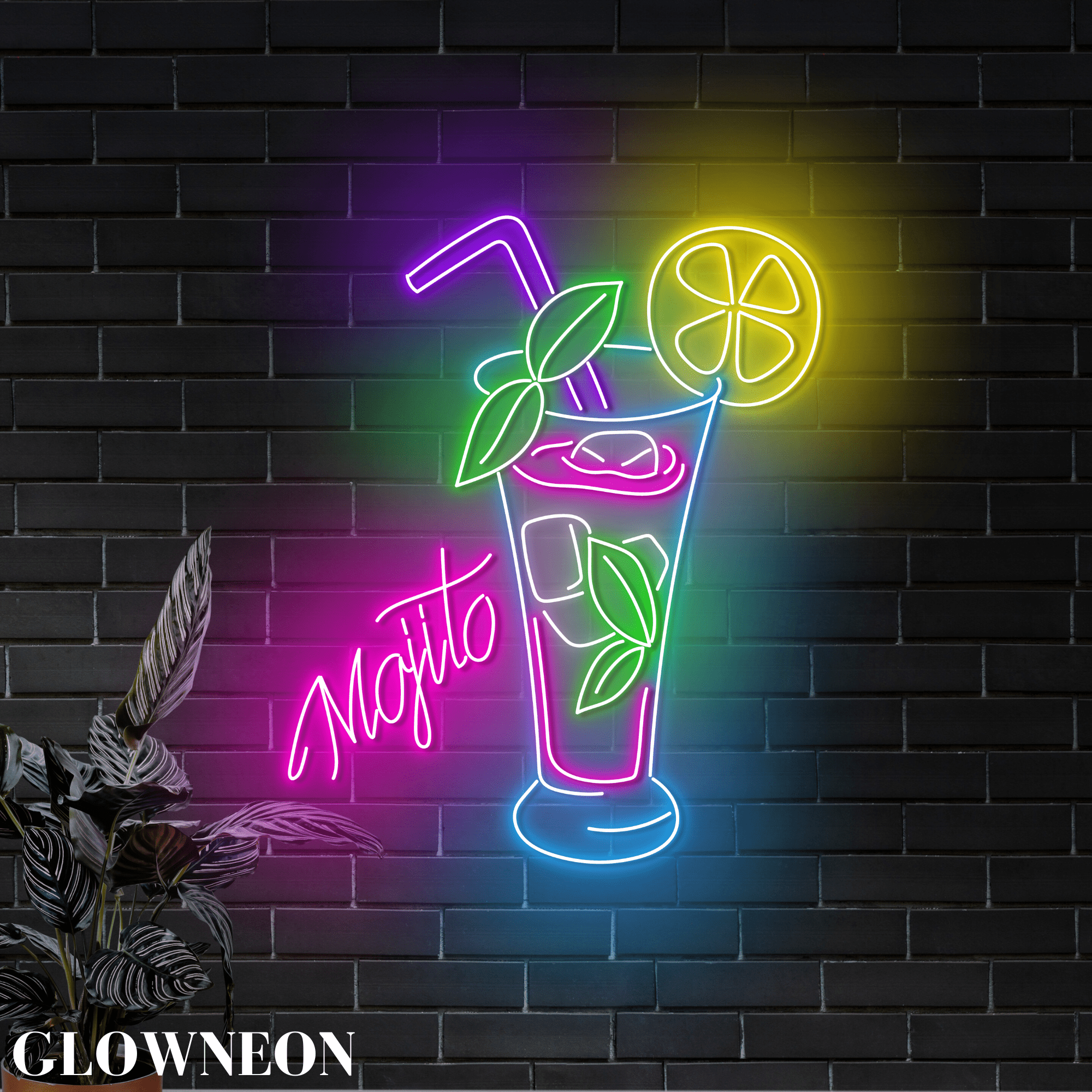 Glowneon Mojito Cocktail Cuban Bar Pub Neon Wall Art, Mojito Led Sign ...