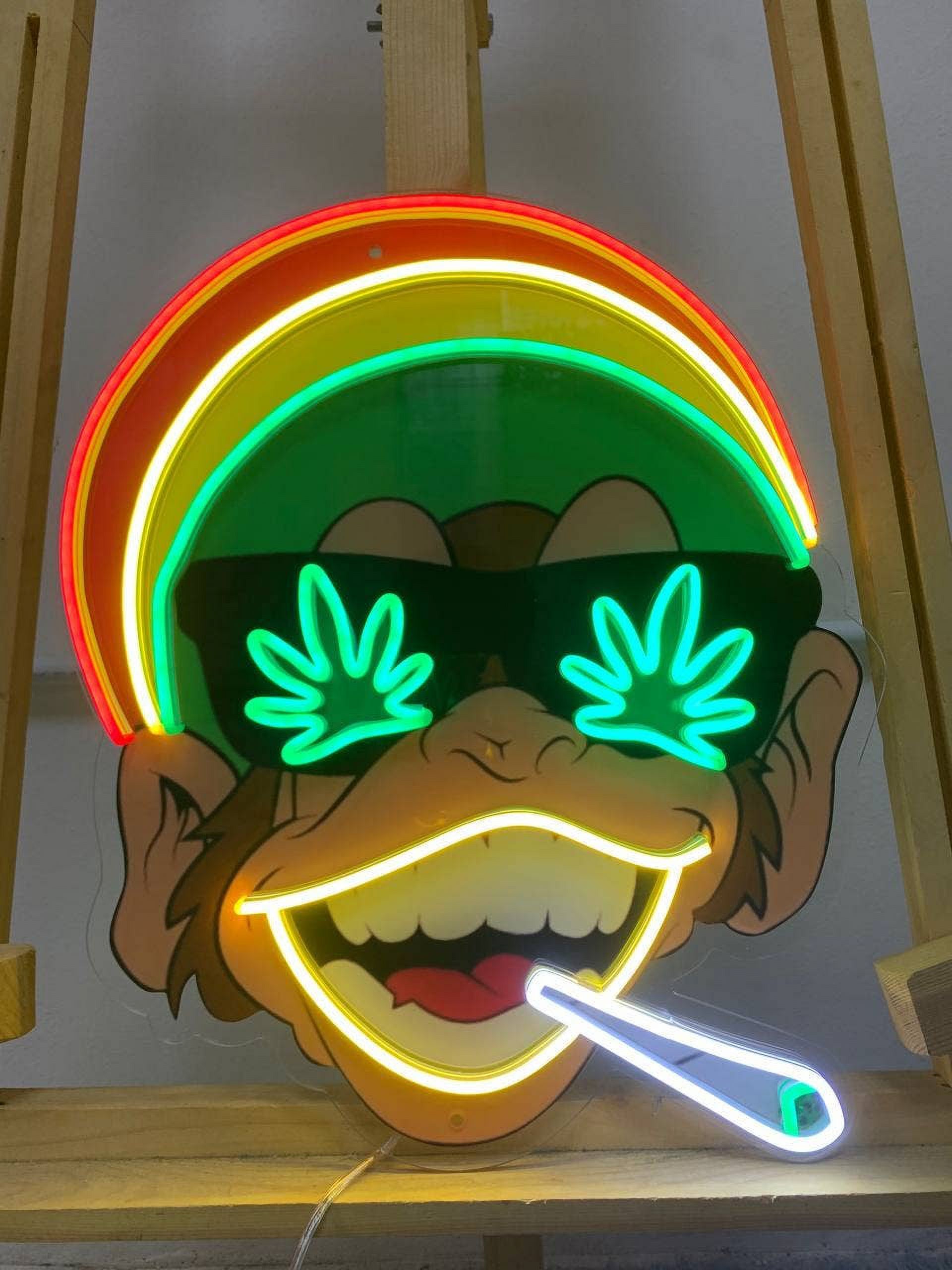 Glowneon Mokey M a r i j u a n a Neon Print Sign, C a n n a b i s ...
