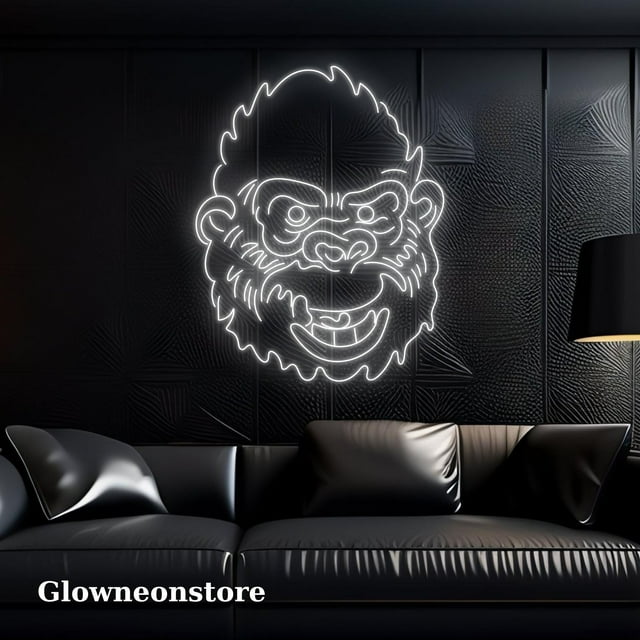 Glowneon Monkey Neon Sign, Mokey Led Sign, Handmade Monkey Led Light ...