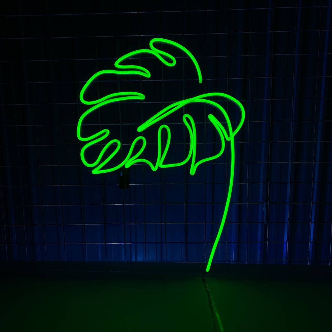 Glowneon Monstera Leaf Neon Sign, Plant Led Sign, Green Leaf Sign ...