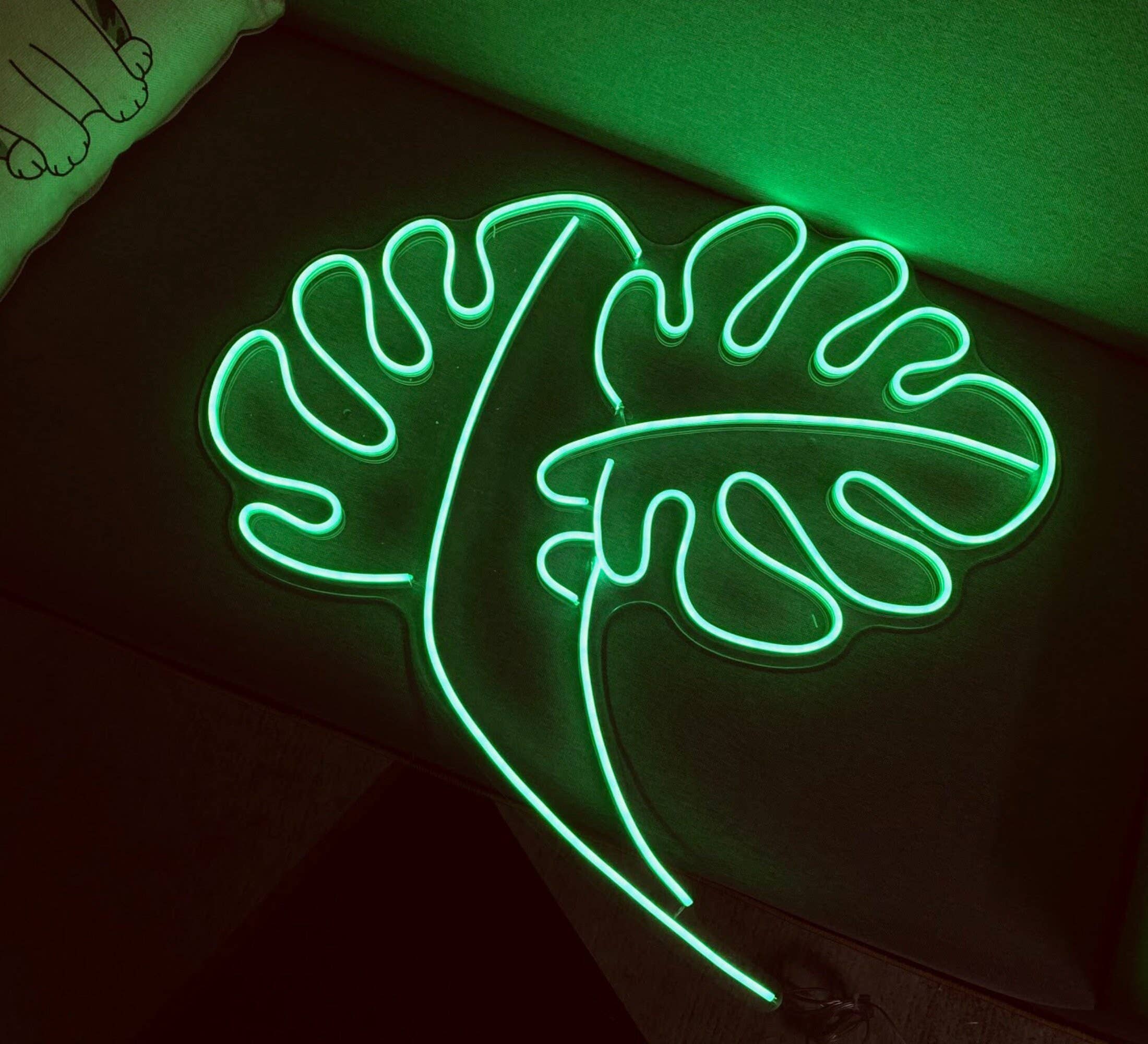 Glowneon Monstera Leafs Neon Signs, Plant Neon Sign, Garden Home Decor ...