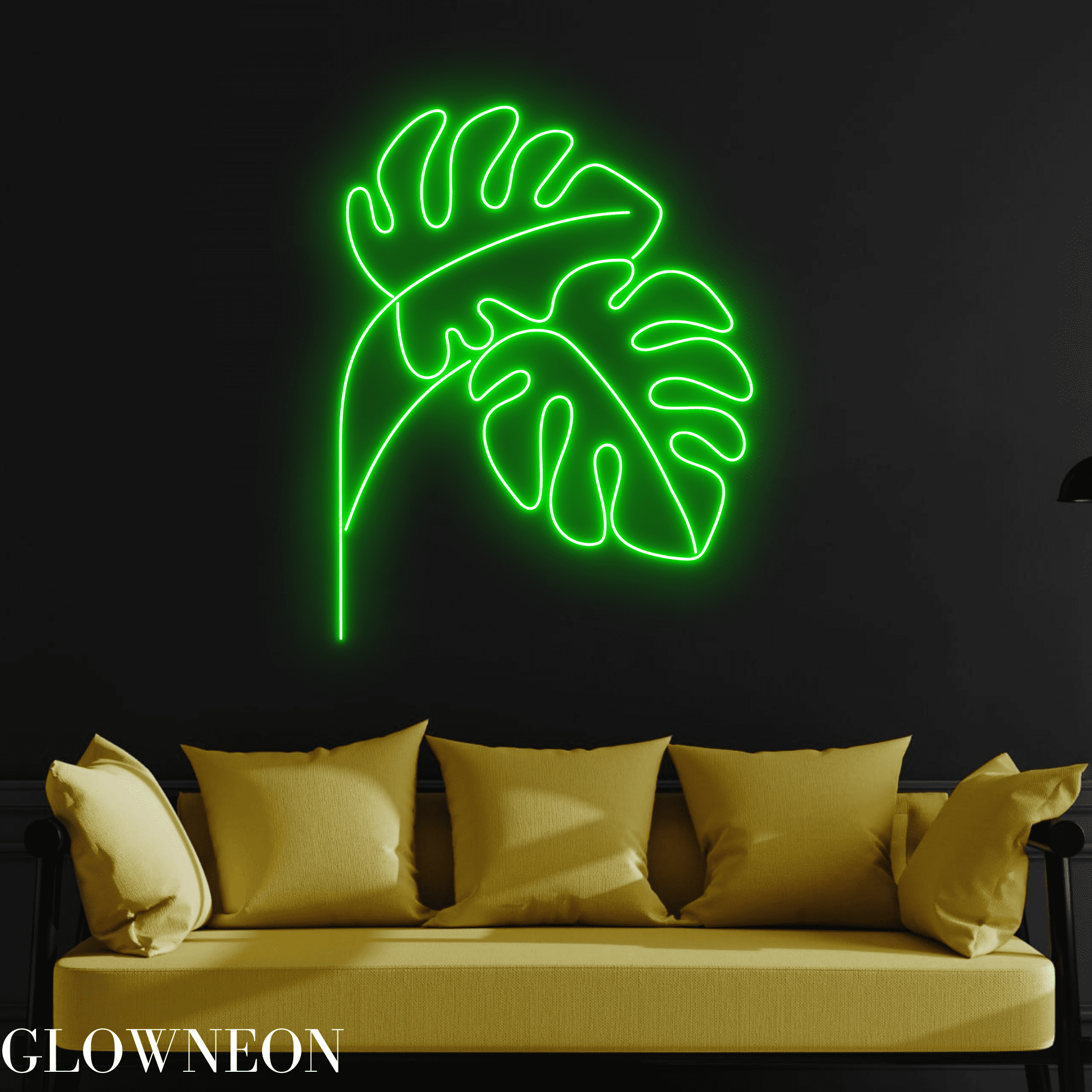 Glowneon Monstera Neon Sign, Tropical Leaves Led Sign, Spa Wall Decor ...