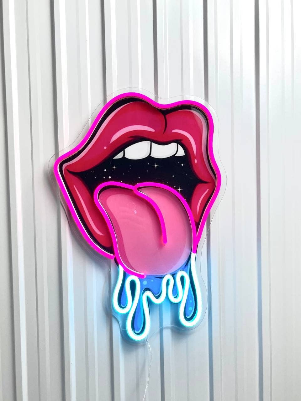 Glowneon Mouth Dripping Neon Print Sign, Lips Tongue Dripping Led ...