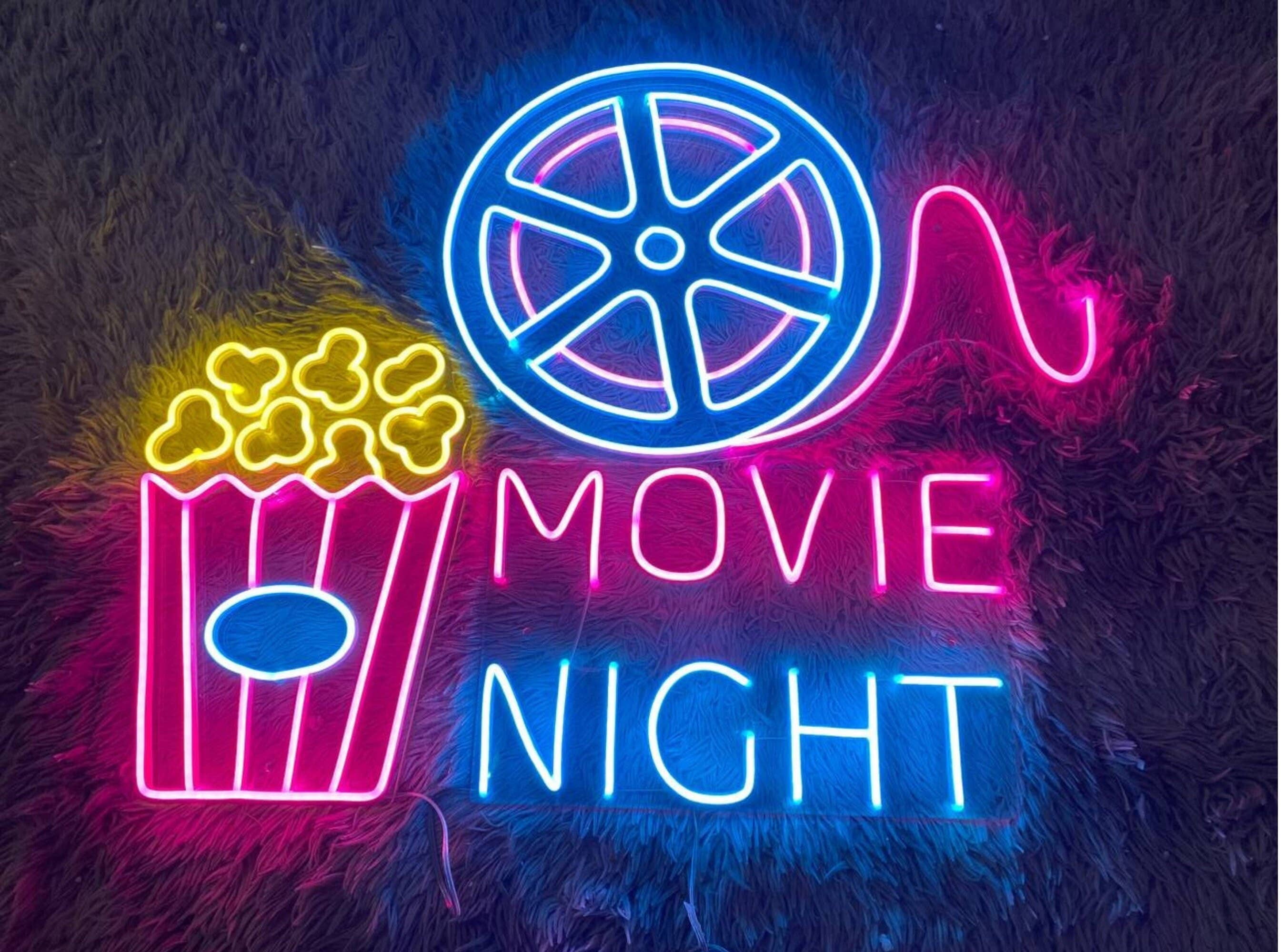 Glowneon Movie Night Neon Sign, Cinema Wall Led Light Decor - Walmart.com