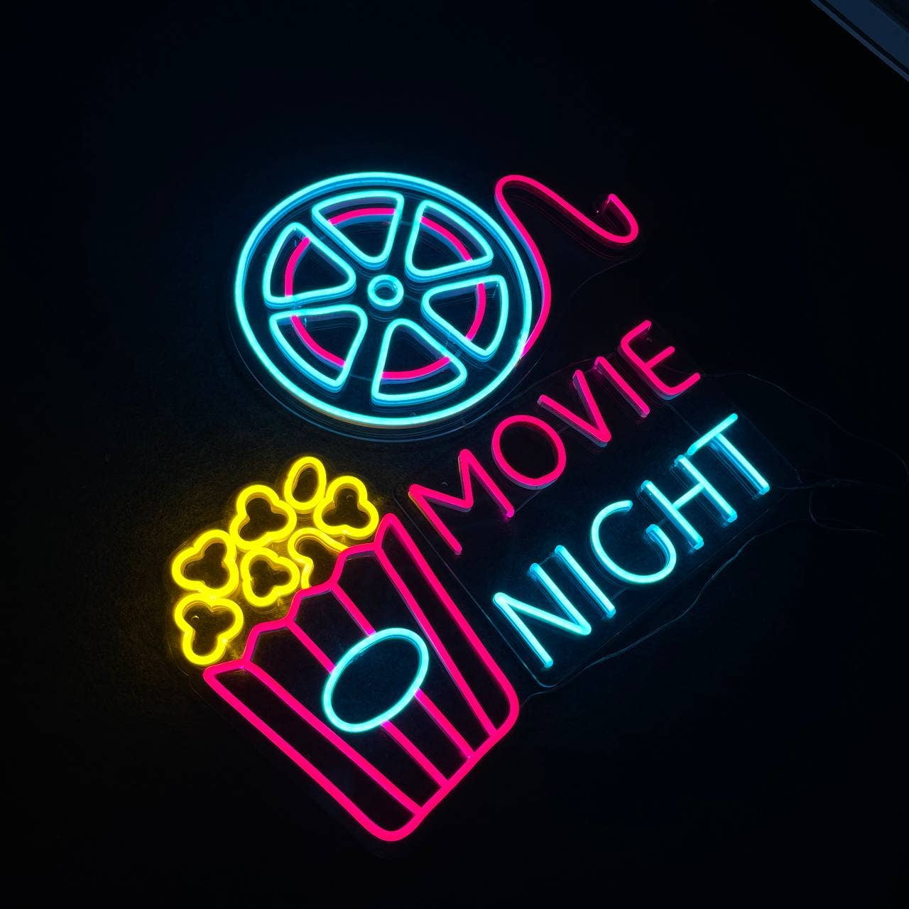 Glowneon Movie Night Neon Sign, Cinema Wall Led Light Decor - Walmart.com