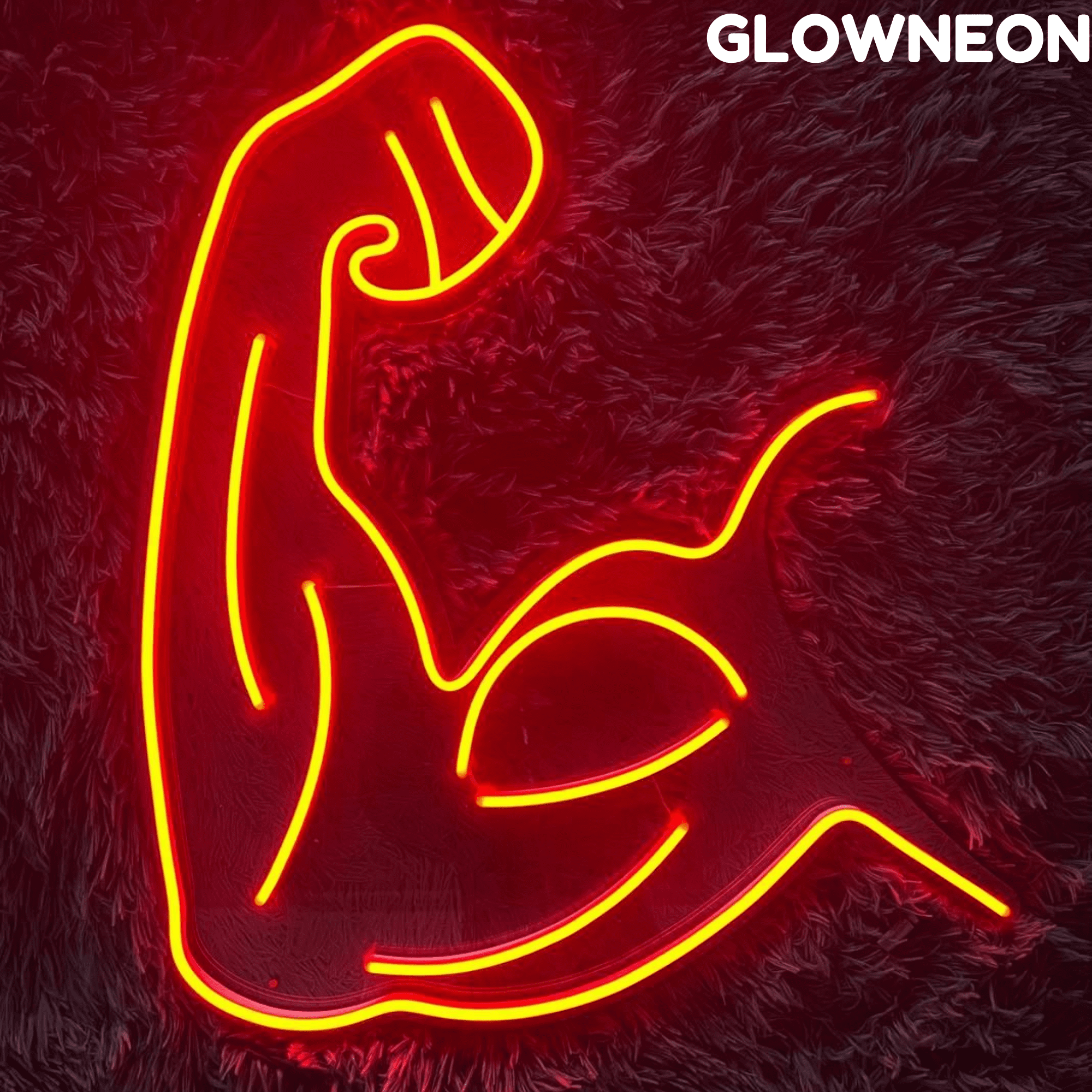 Glowneon Muscle Arm Neon Sign, Bodybuilding Led Sign, Gym Club Decor ...
